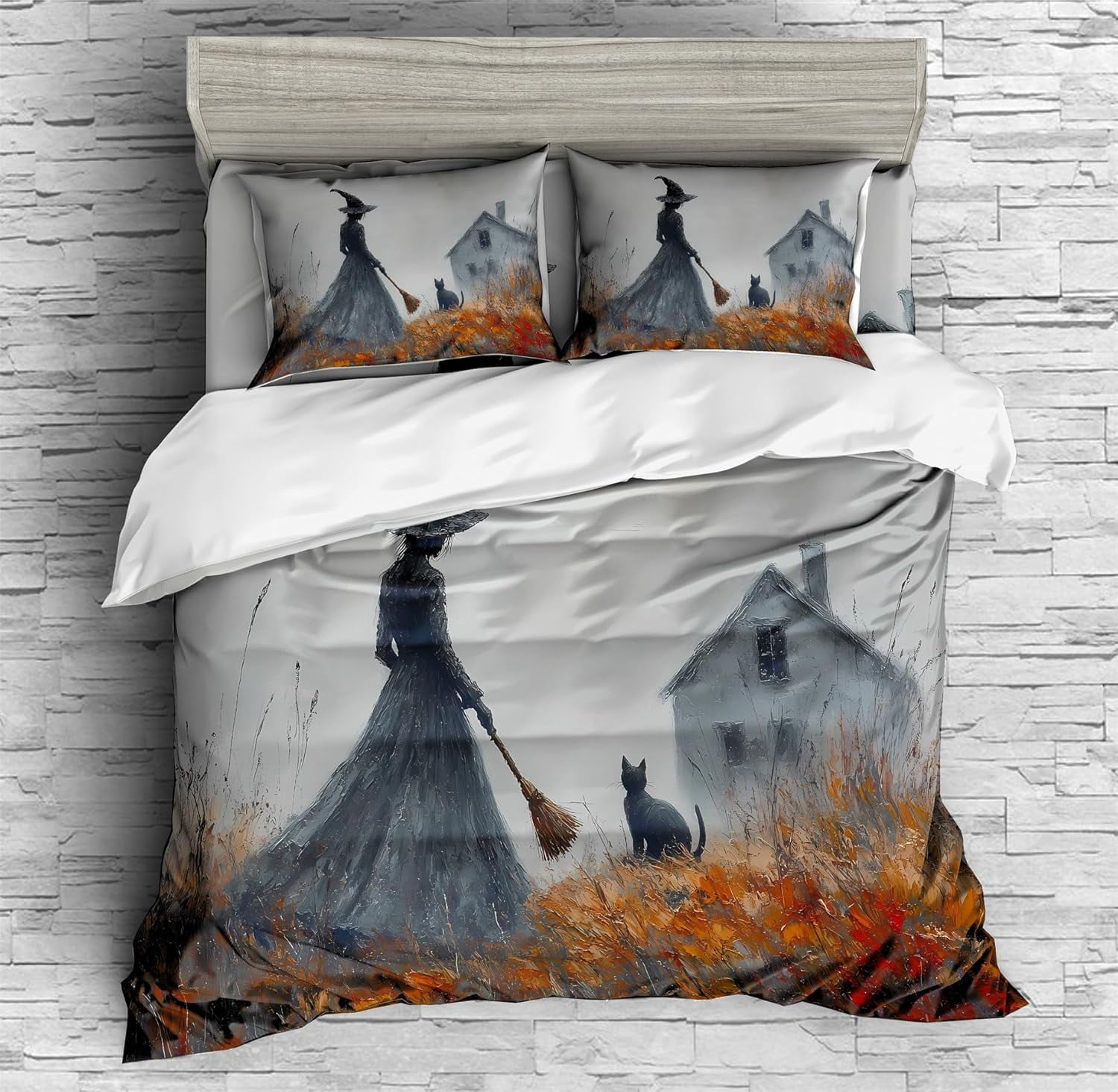REALIN Colorful Retro Witch Print Duvet Cover Set Mystic Witch Art ...