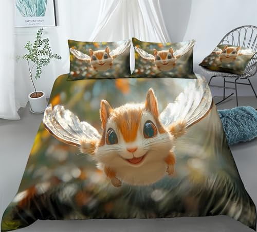 REALIN Cute Chipmunks Animal Prints Bedding Cartoon Chipmunks Duvet ...