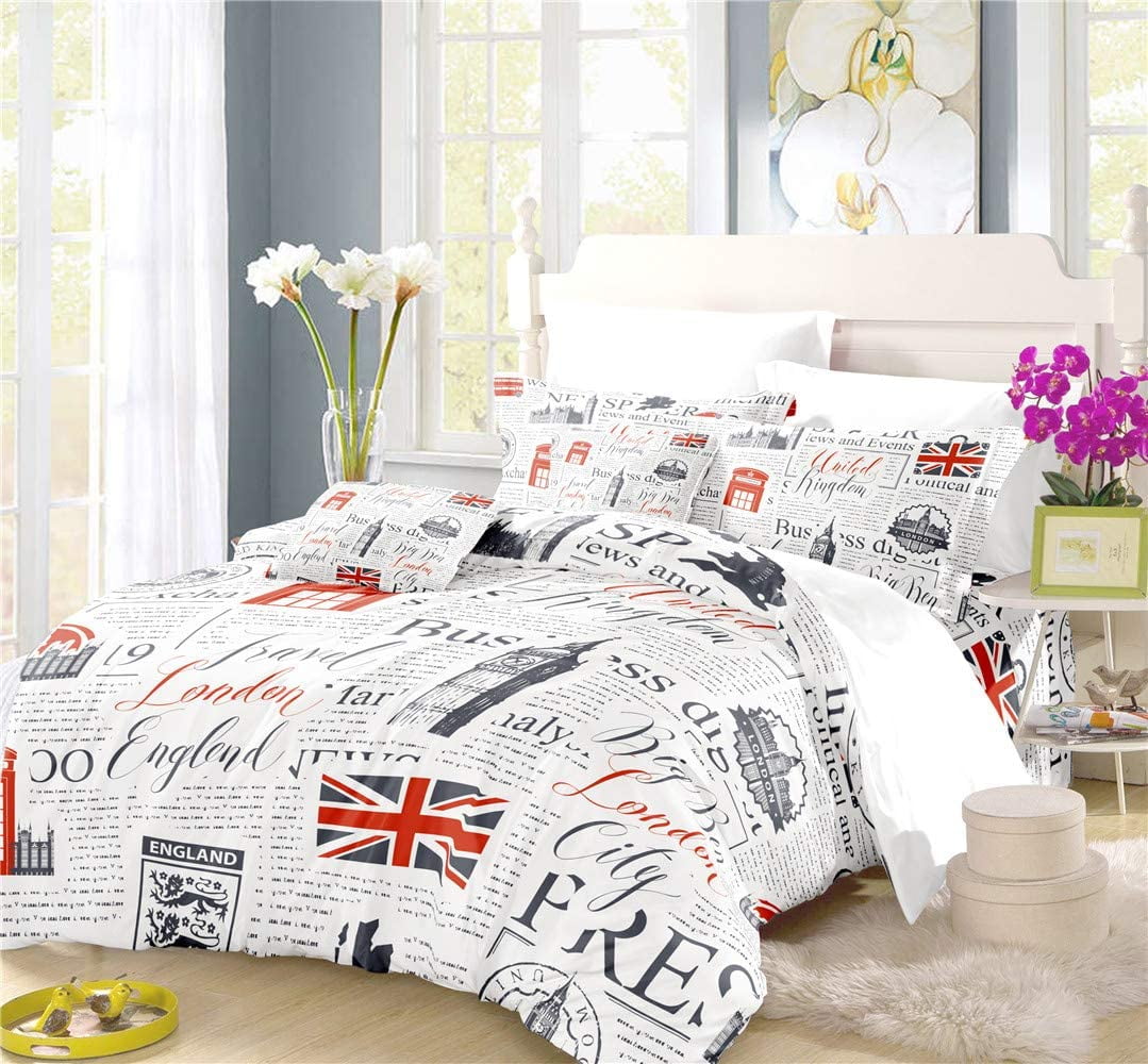 REALIN The Union Flag Duvet Cover Set The Union Jack Bedding Household ...