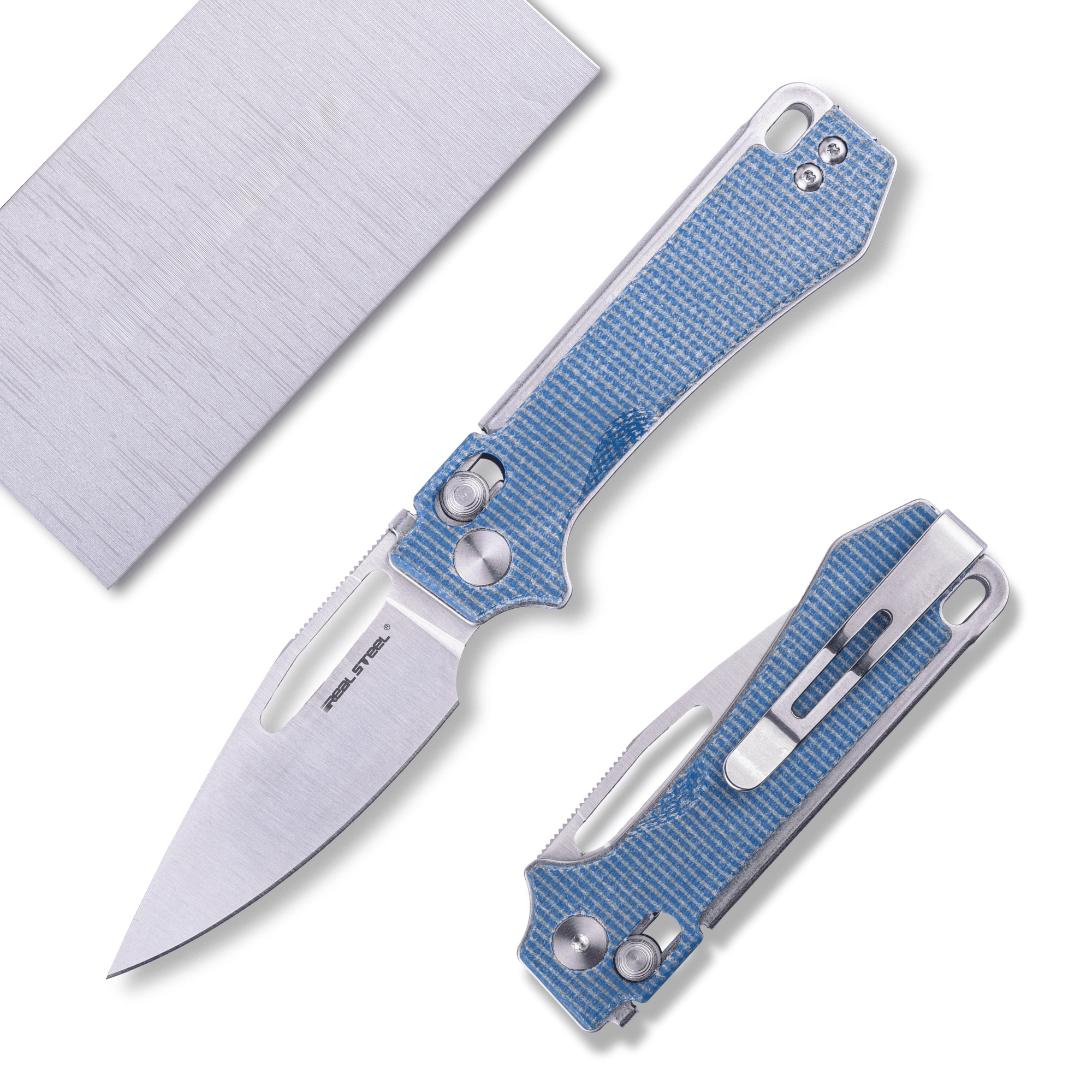REALSTEEL VIS Pocket Knife, Folding Knife, Crossbar Lock, 2.72" Small ...