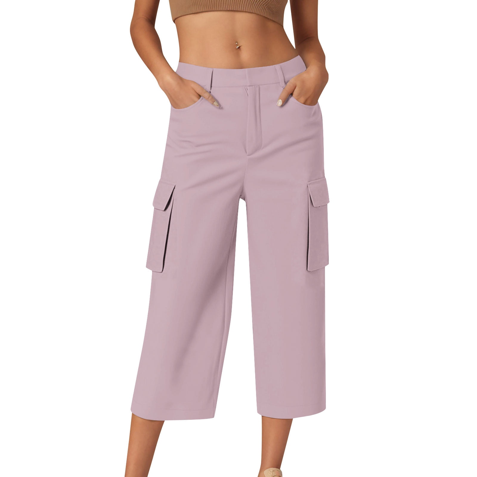REALiKUN Capri Pants for Women High Waisted Dress Pants Business Casual ...