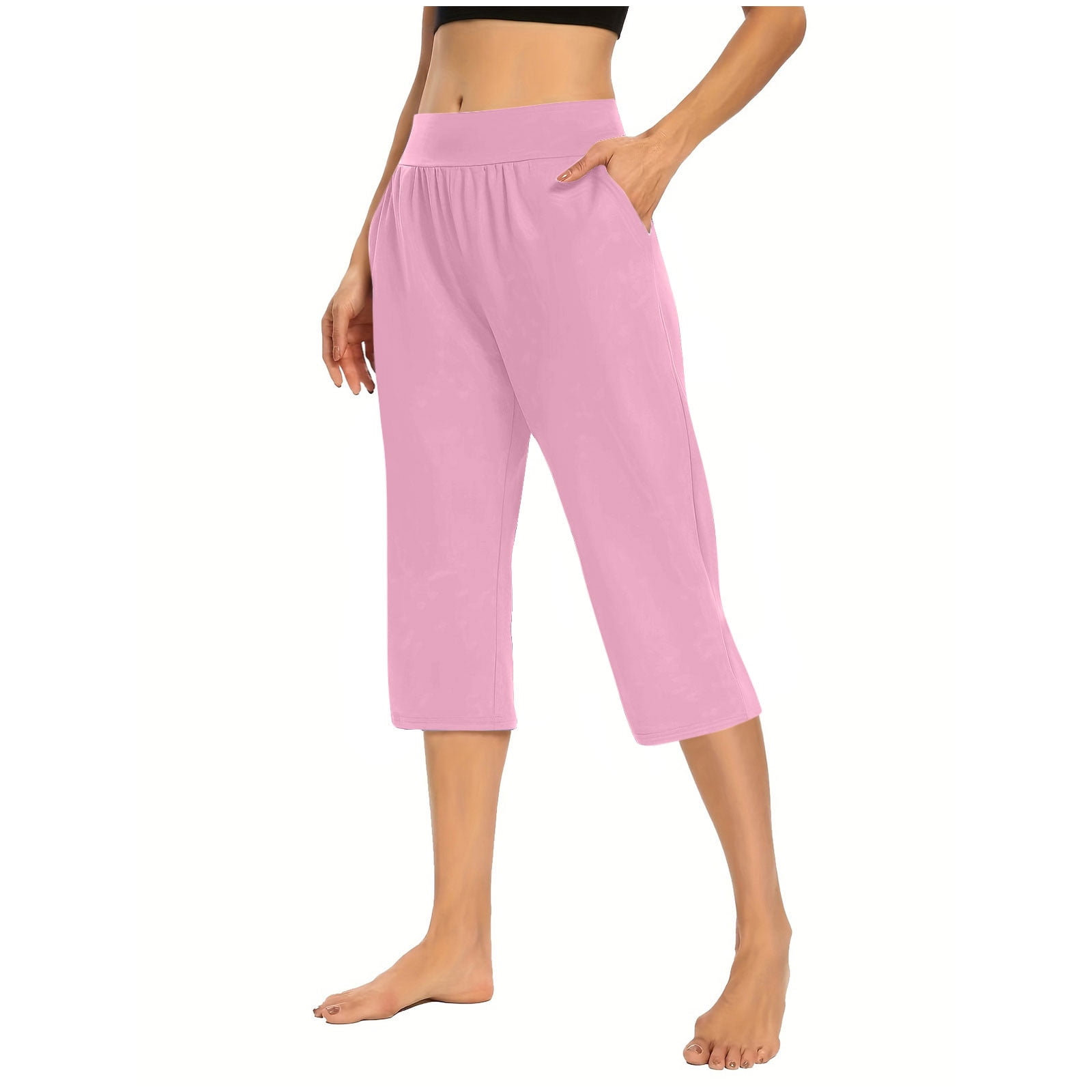 REALiKUN Capris for Women Dressy Casual Stretch Lightweight Summer ...