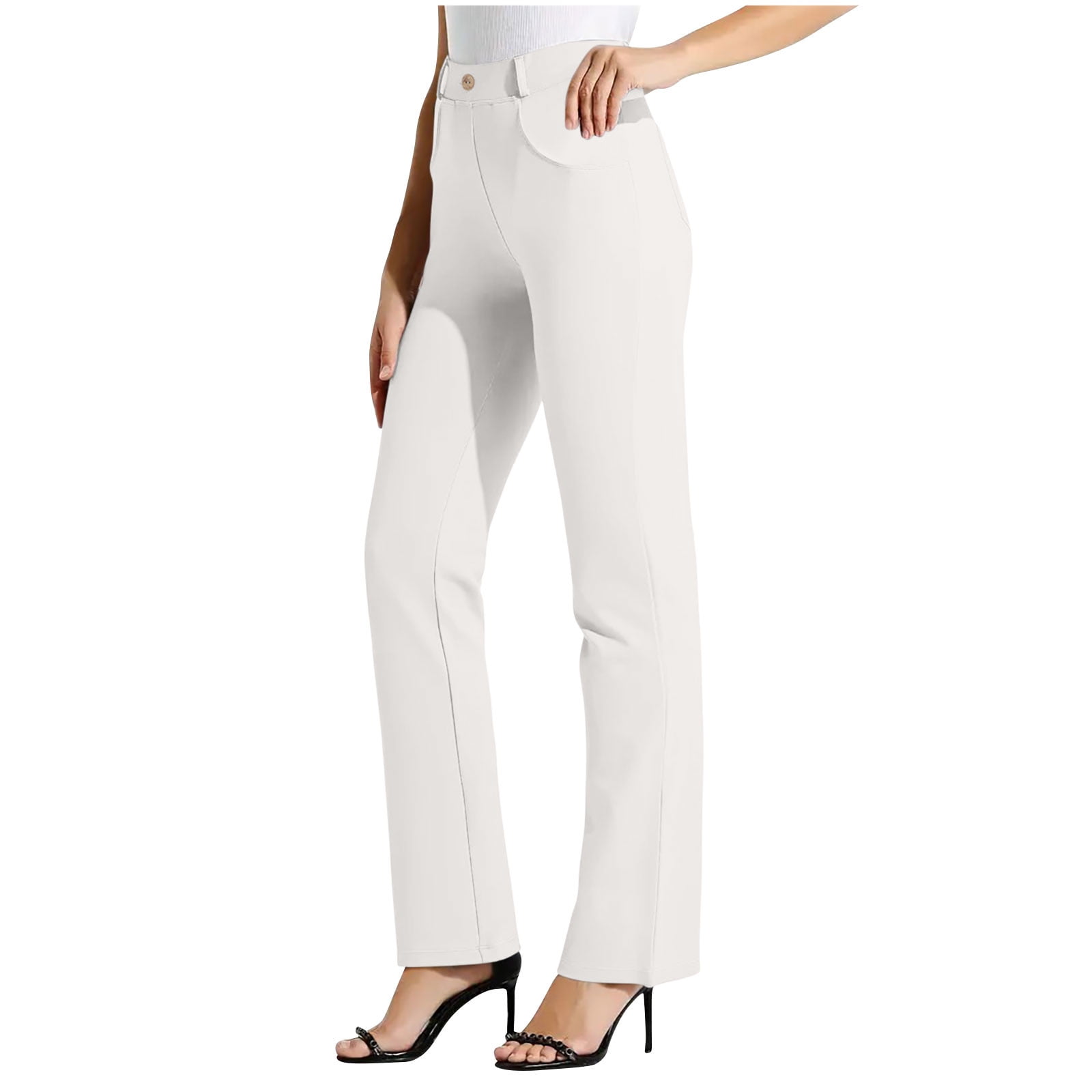 REALiKUN High Waisted Dress Pants for Women Slim Fit Regular Tall ...
