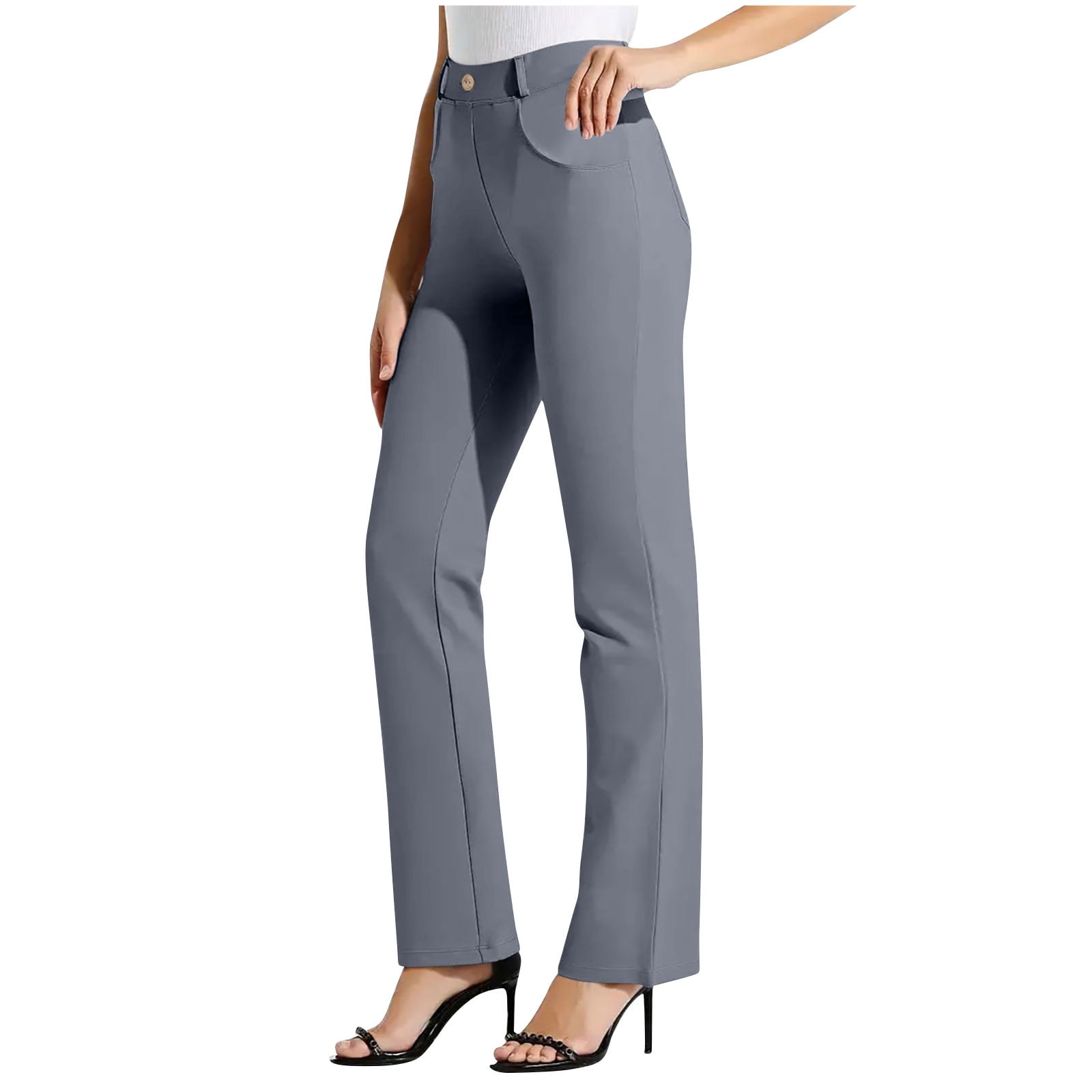 REALiKUN High Waisted Dress Pants for Women Slim Fit Regular Tall ...