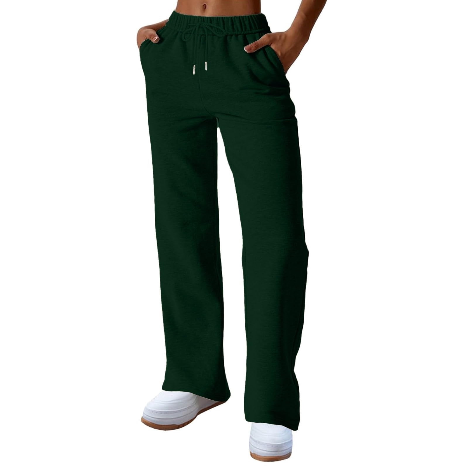 REALiKUN Straight Leg Sweatpants for Women with Pockets Comfy Gym ...