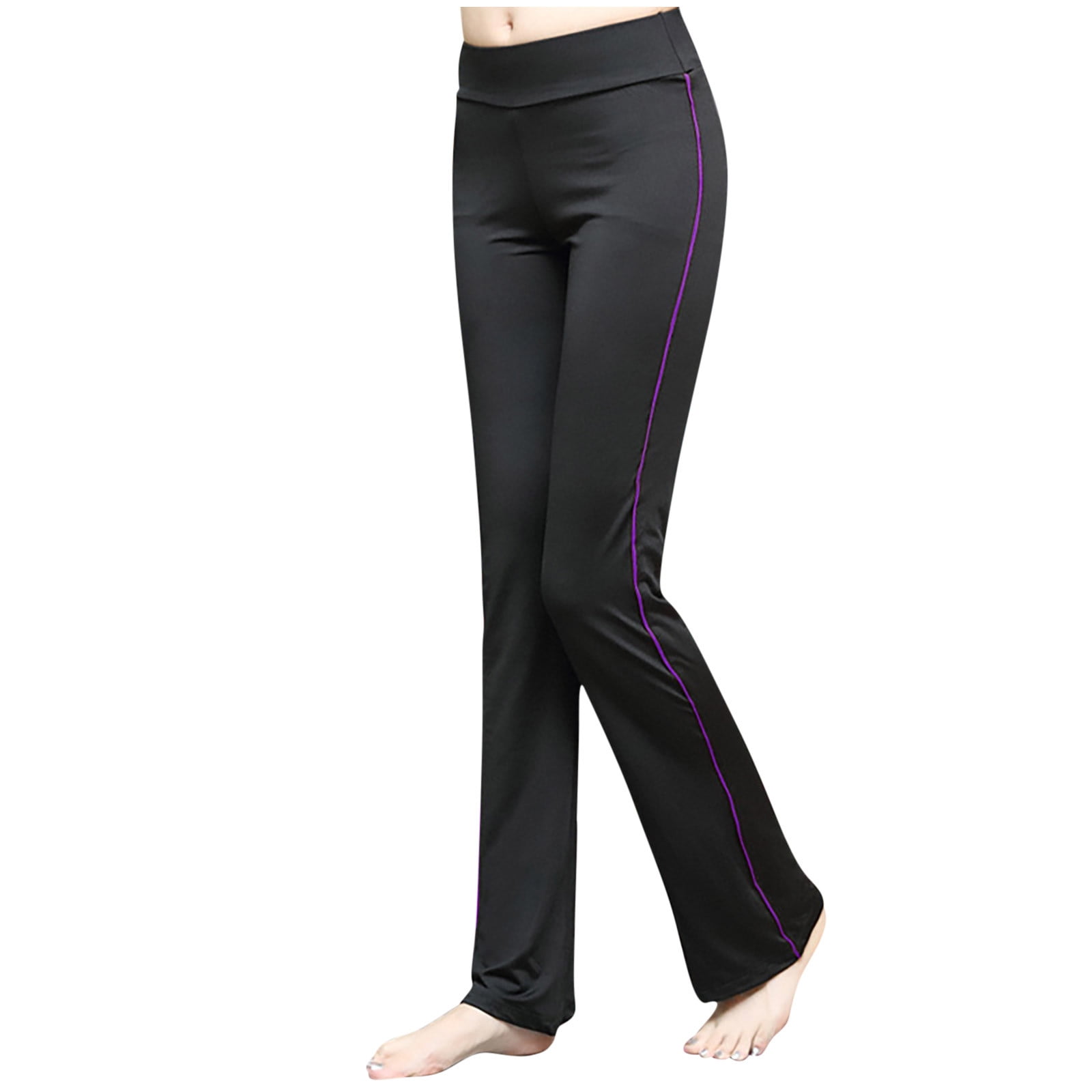 REALiKUN Women's Bootcut Pant Stretch Side-Stripe Yoga Pants Casual ...