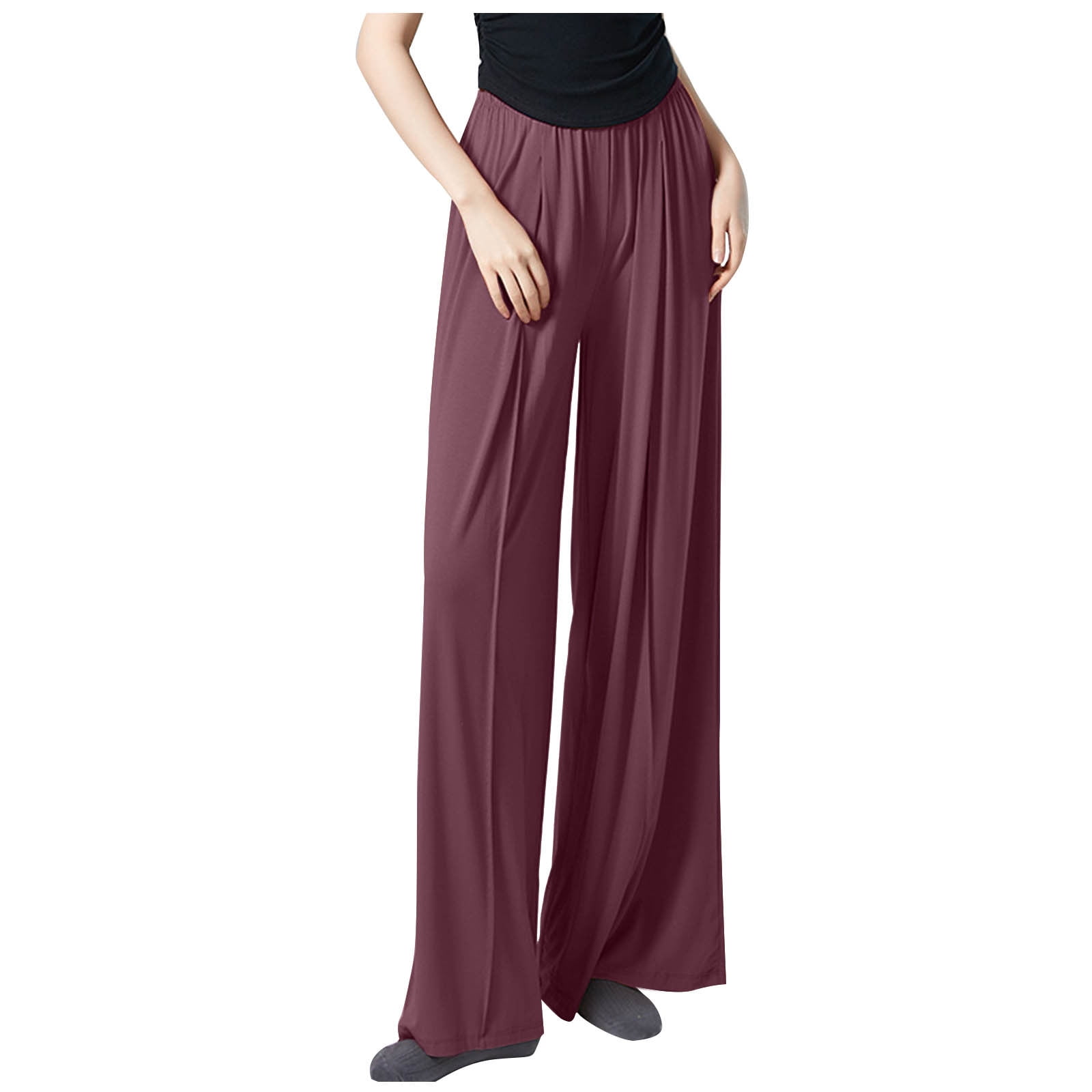 REALiKUN Women's Pajama Bottoms,Viscose Made from Bamboo- Wide Leg ...