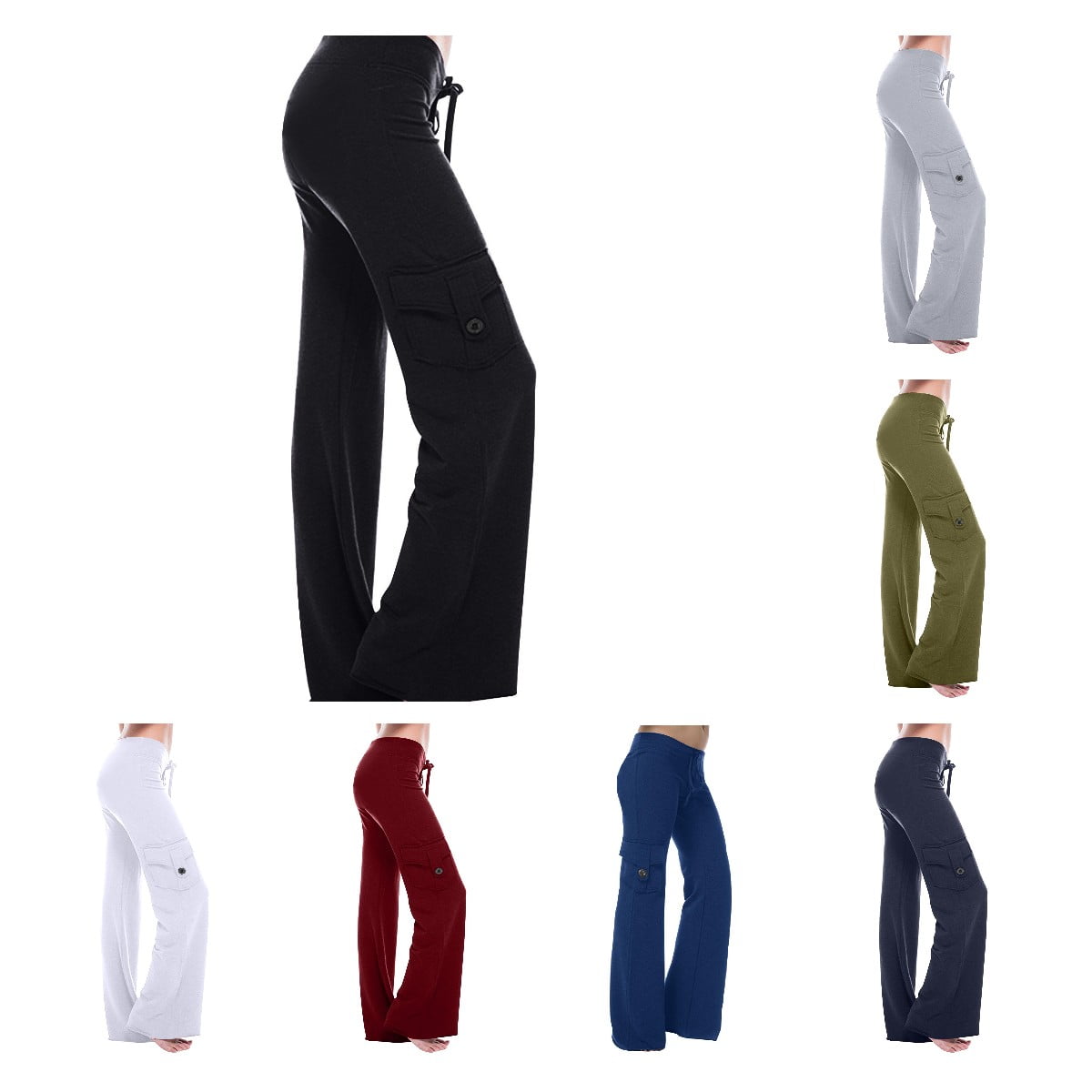 REALiKUN Women's Yoga Pants with Pockets Modal Loose Straight-Leg Yoga ...