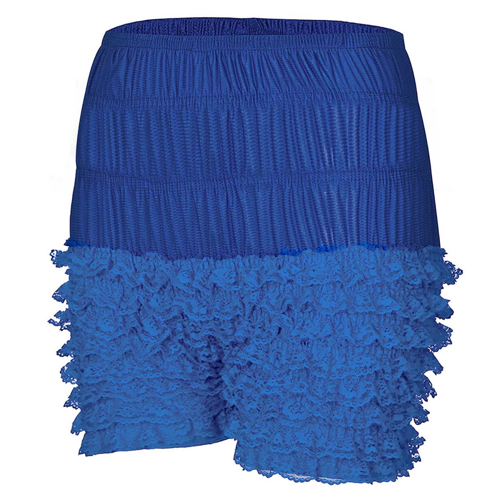 REALiKUN Womens Bloomers Plush Ruffles Pumpkin Pants Bottom Shorts Blue ...
