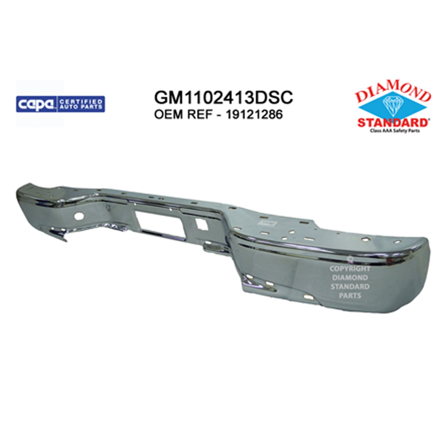 REAR BUMPER FACE BAR; CHROME; FITS STEPSIDE PICKUP MODELS; MADE OF ...