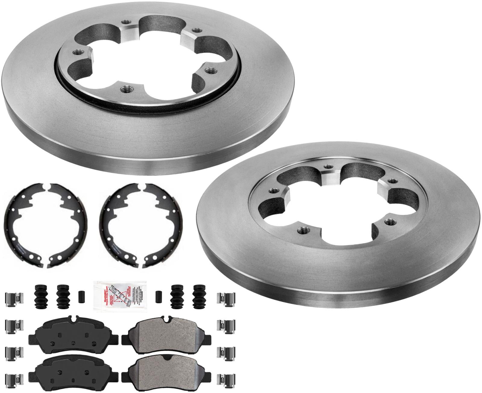 REAR Disc Brake 5 Bolt Disc Rotors Severe Duty Pads For Ford Transit ...