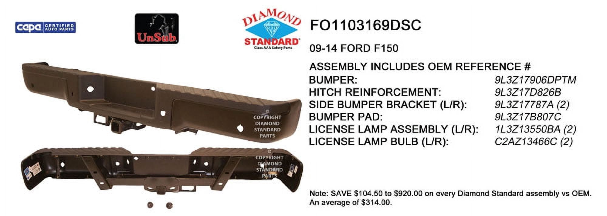 REAR STEP BUMPER ASSEMBLY; BLACK/PAINT TO MATCH; FOR STYLESIDE MODELS ...