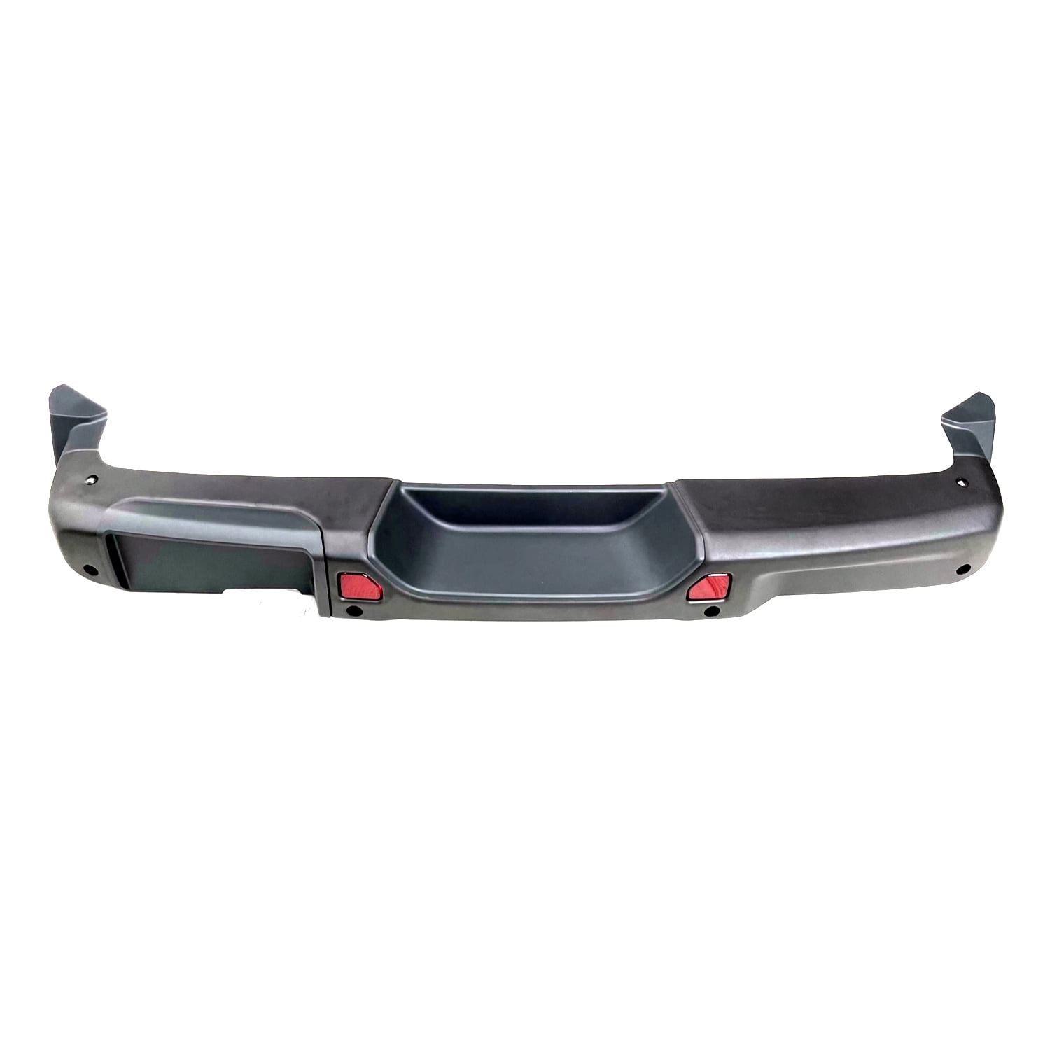 REAR STEP BUMPER ASSEMBLY; BLACK; WITH PARK ASSIST SENSOR HOLES ...