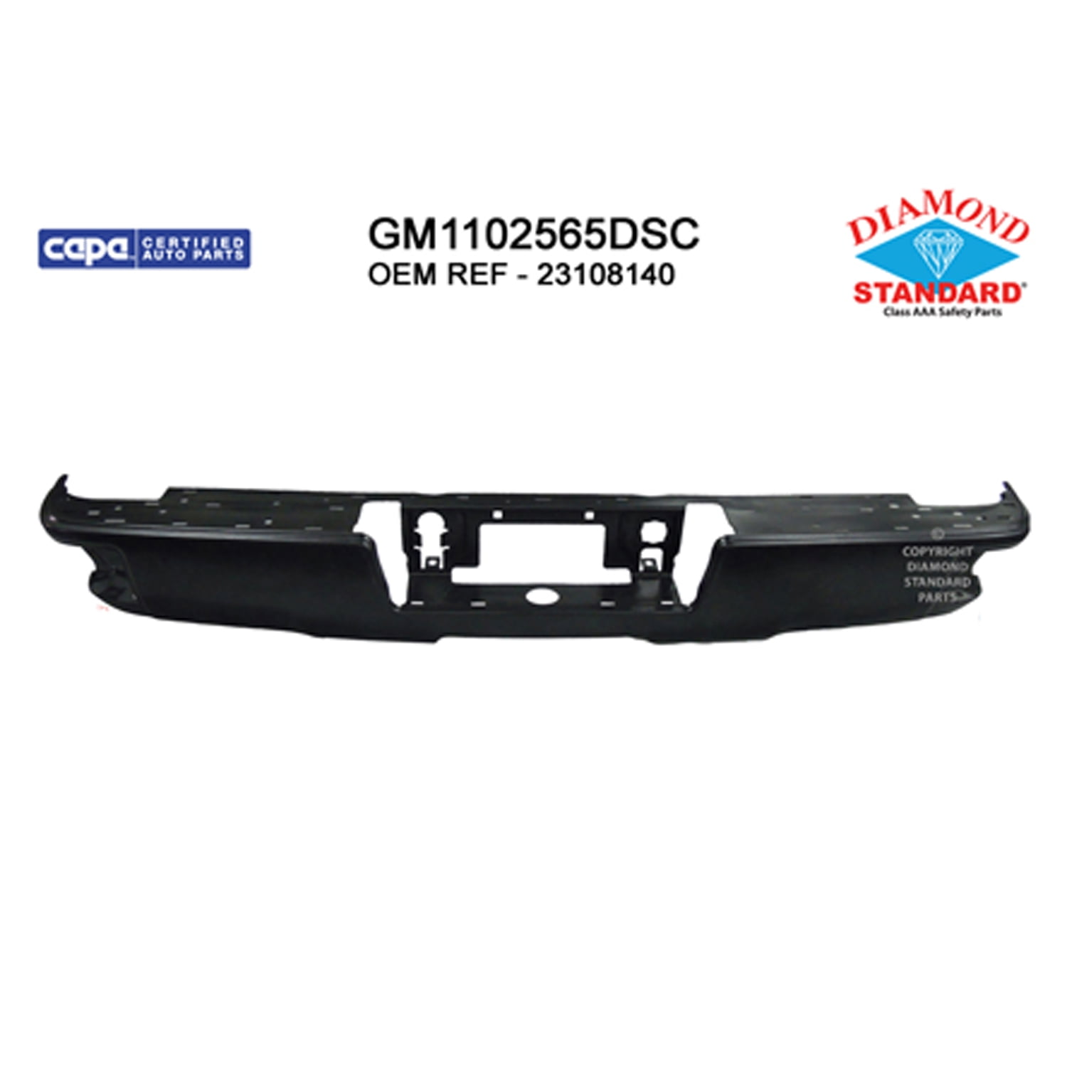 REAR STEP BUMPER FACE BAR; BLACK/PAINT TO MATCH; FOR USE WITH CORNER ...