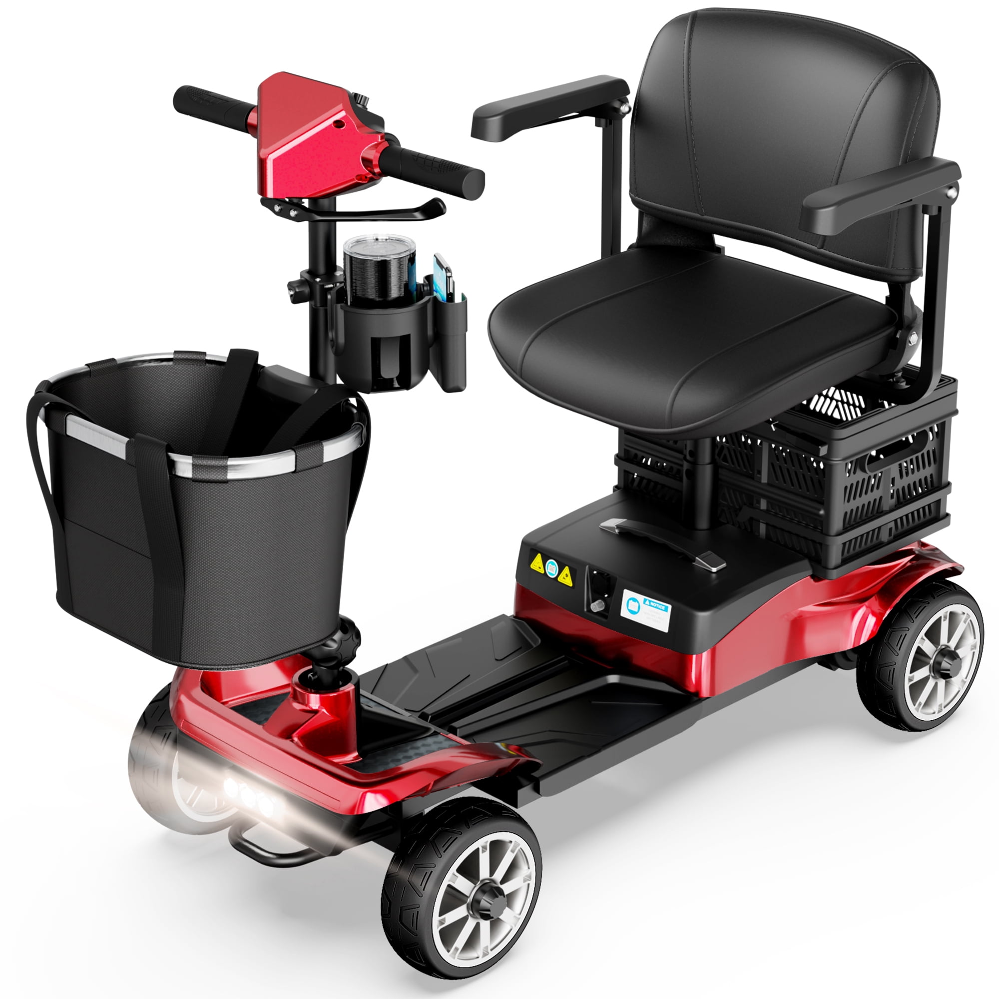 REARFIT Foldable 4 Wheels Mobility Scooter for Seniors, Electric ...