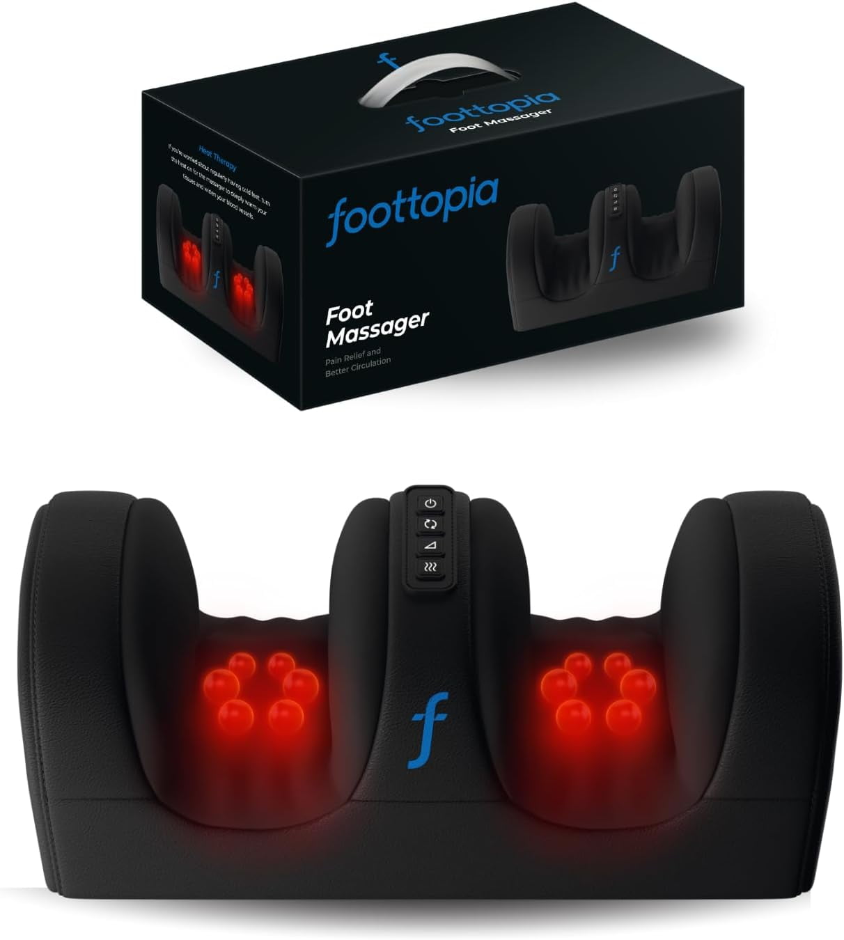 FOOTTOPIA Ultimate Foot and Calf Massager Machine with Heat Therapy for ...