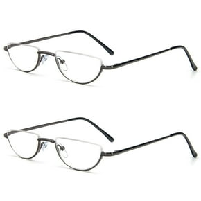 Half Moon Reading Glasses for Men and Women with Spring Hinges