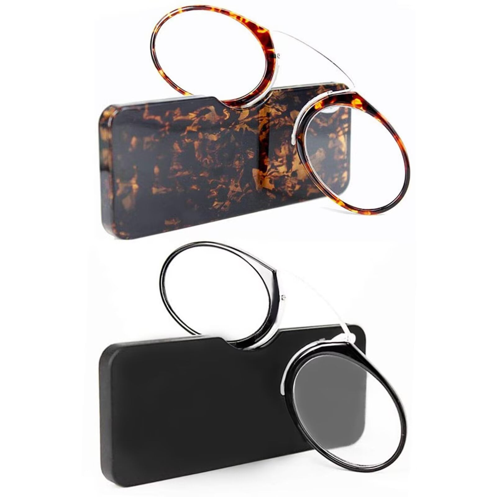 REAVEE 2 Pack Pinch Nose Clip on Reading Glasses Armless for Men Women ...