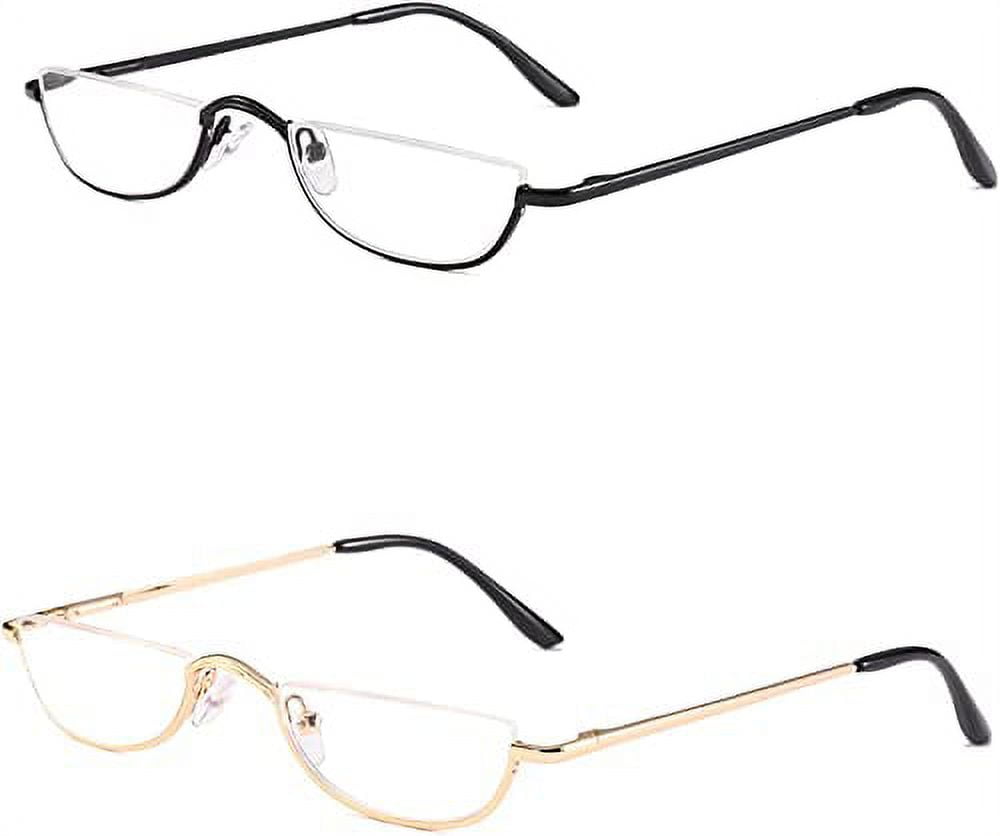 REAVEE 2 Pack Retro Designer Half Moon Reading Glasses Women Men Spring ...
