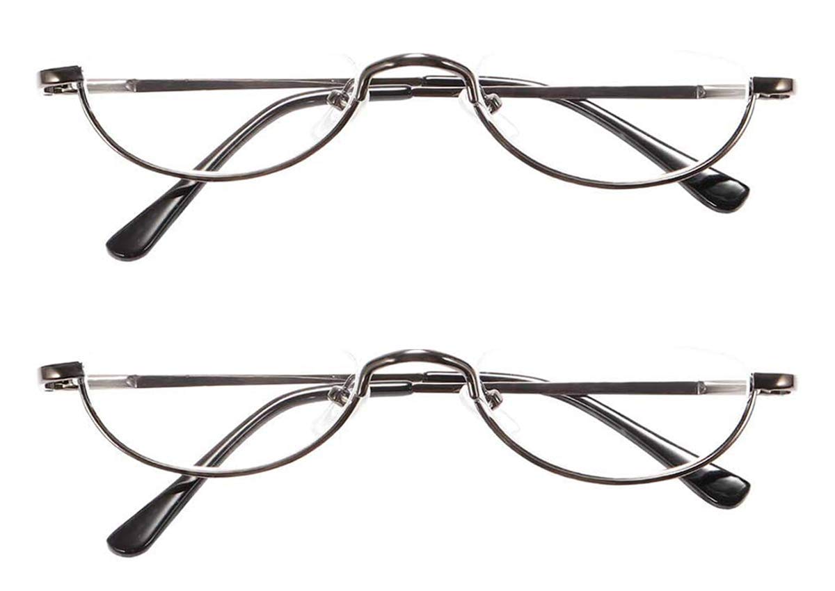 REAVEE 2 Pack Retro Designer Half Moon Reading Glasses Women Men Spring ...