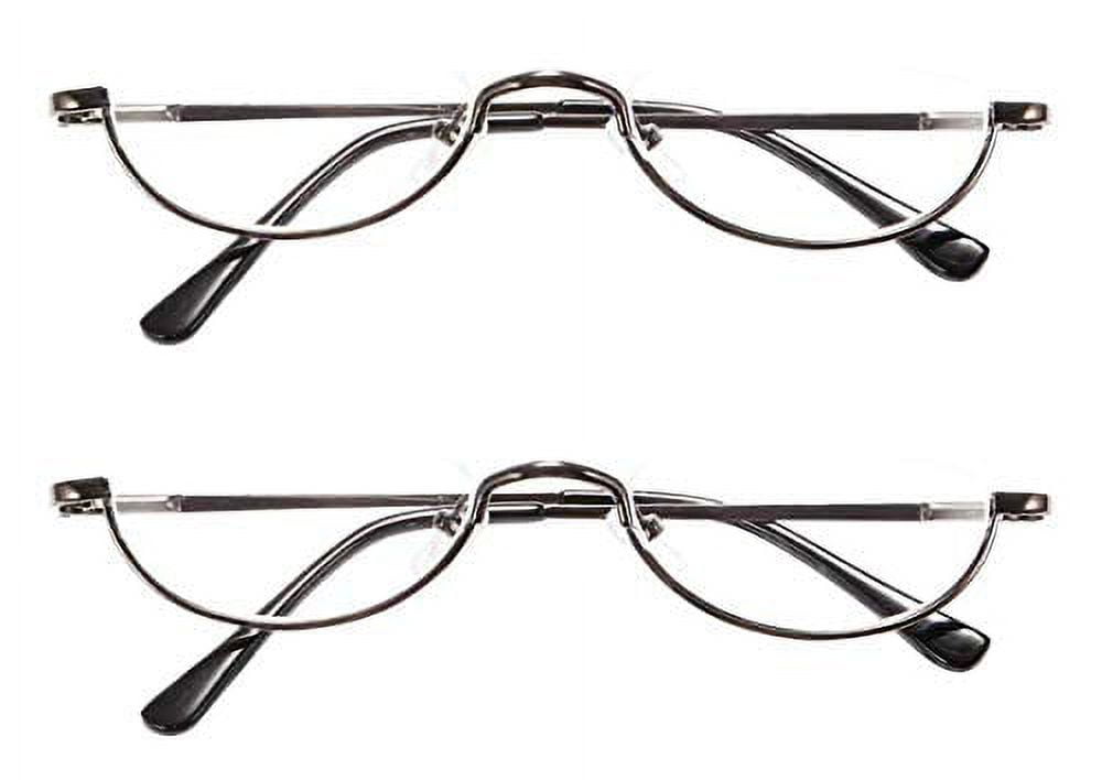 REAVEE 2 Pack Retro Designer Half Moon Reading Glasses Women Men Spring ...