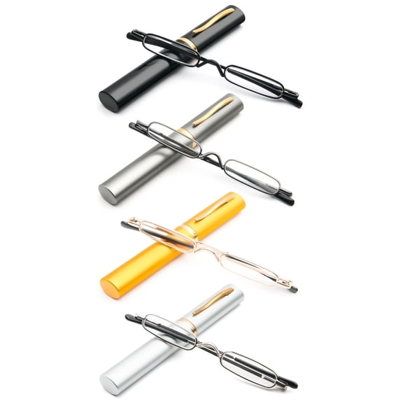REAVEE 4 Pack Mini Reading Glasses for Women Men Lightweight Compact ...