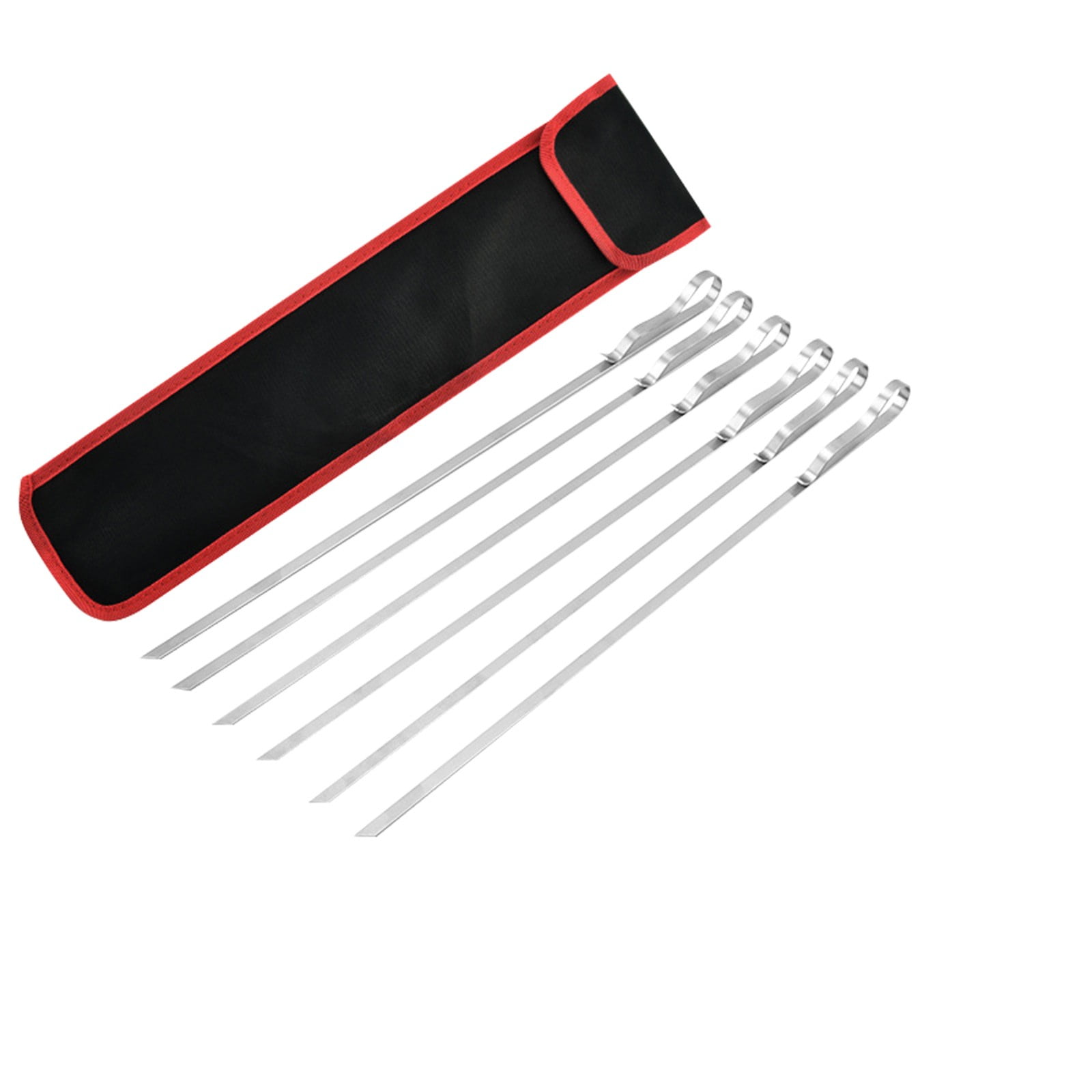 REAYEHANE Barbecue Forks 6Pcs Kabob Skewers Flat Metal Stainless Steel ...