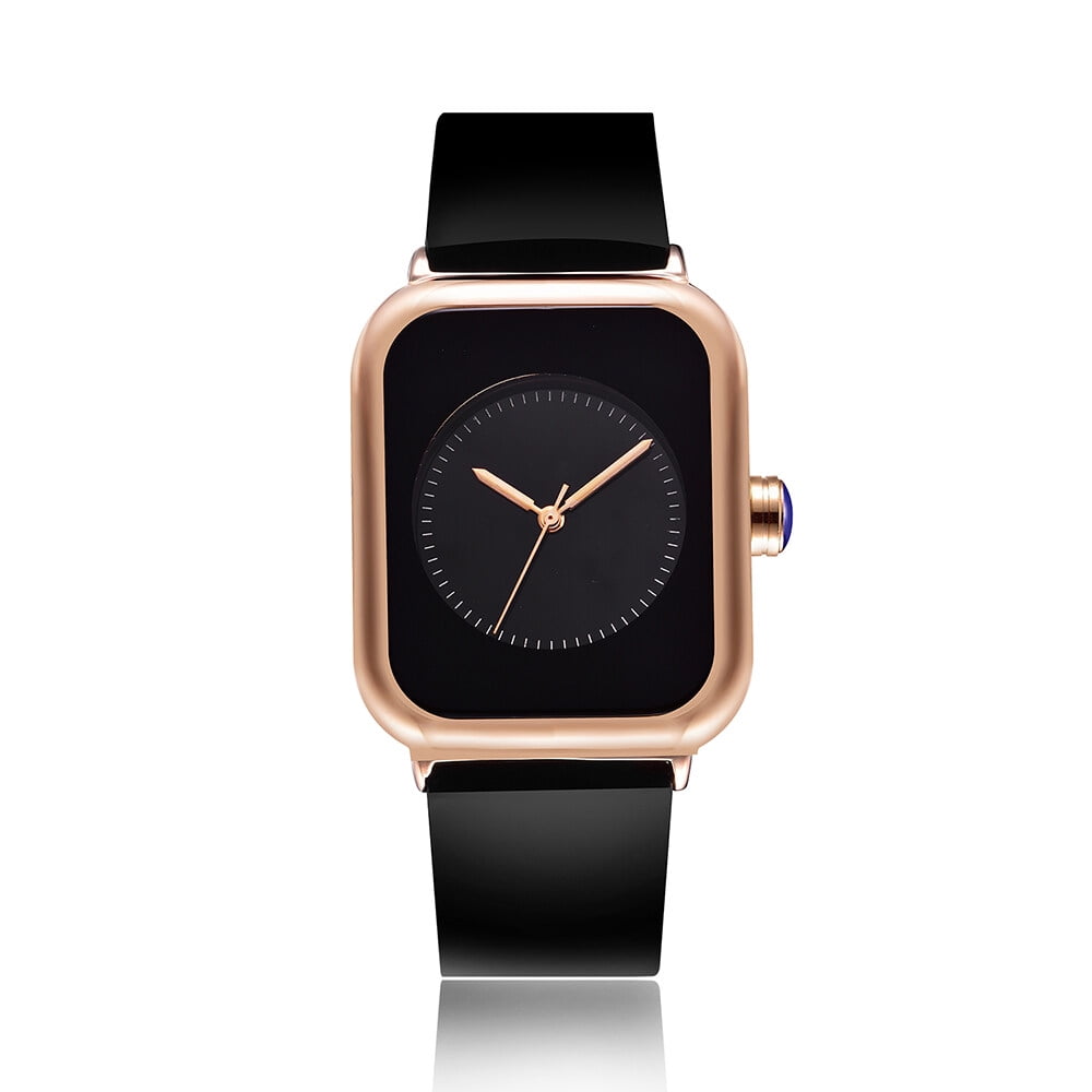 REBIRTH Fine Quality Movement Square Watch For Both Men and Women Black ...