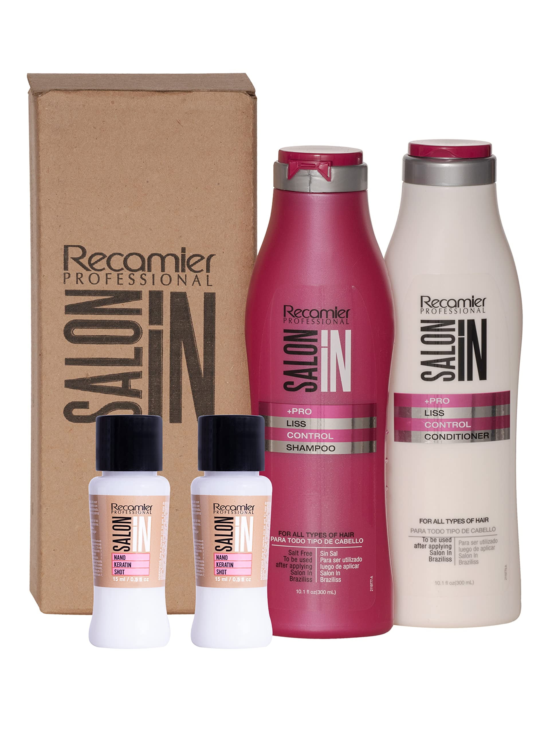 RECAMIER Anti Frizz Shampoo Conditioner Set Hair 10.1 OZ + 2 Nano ...