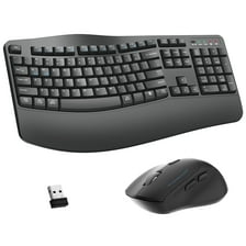 Logitech MK550 USB Cordless Ergonomic Wave Keyboard & Mouse Combo with ...