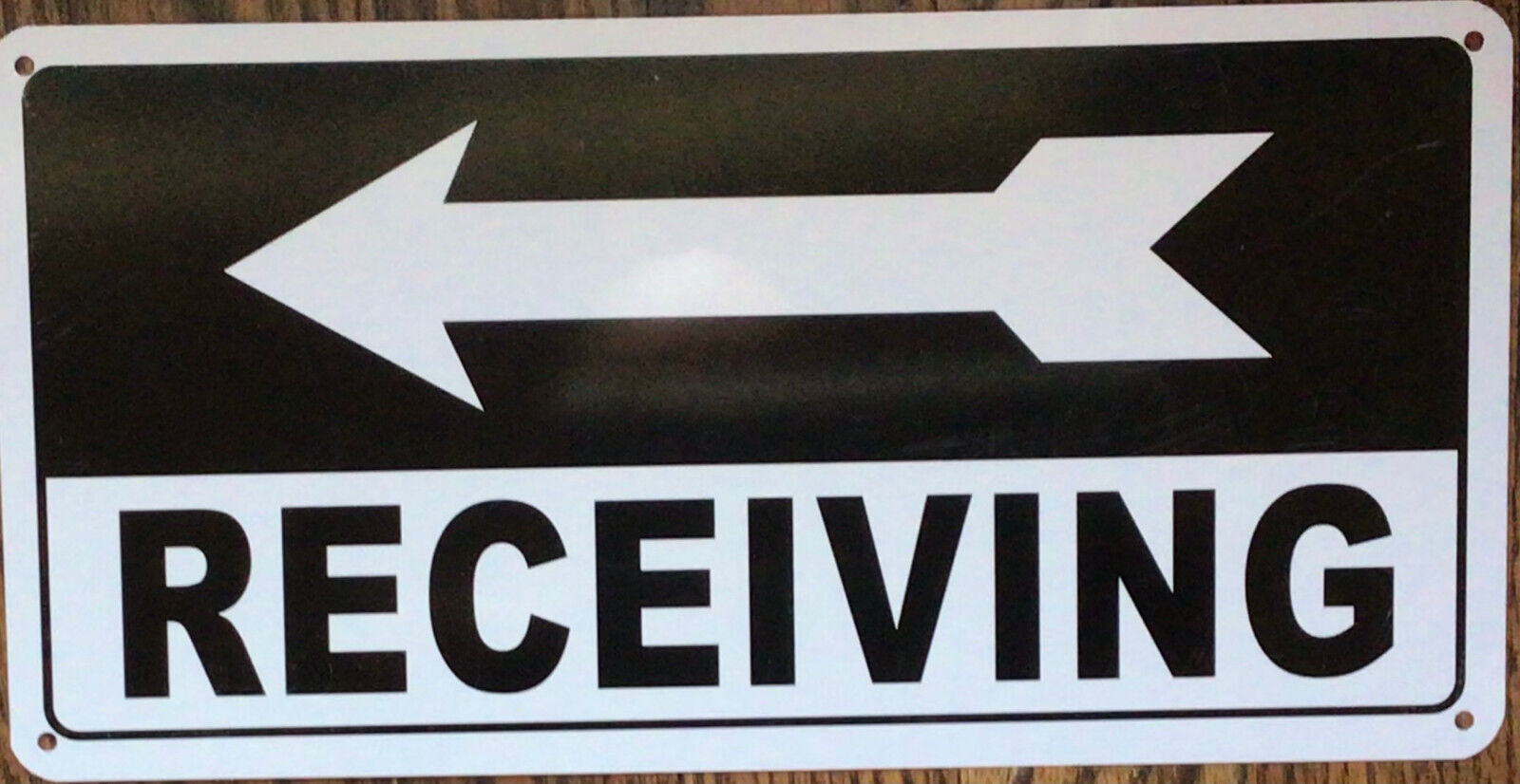 RECEIVING (LEFT ARROW) SIGNS (6X12 BLACK BACKGROUND,ALUMINUM) -ref15822 ...