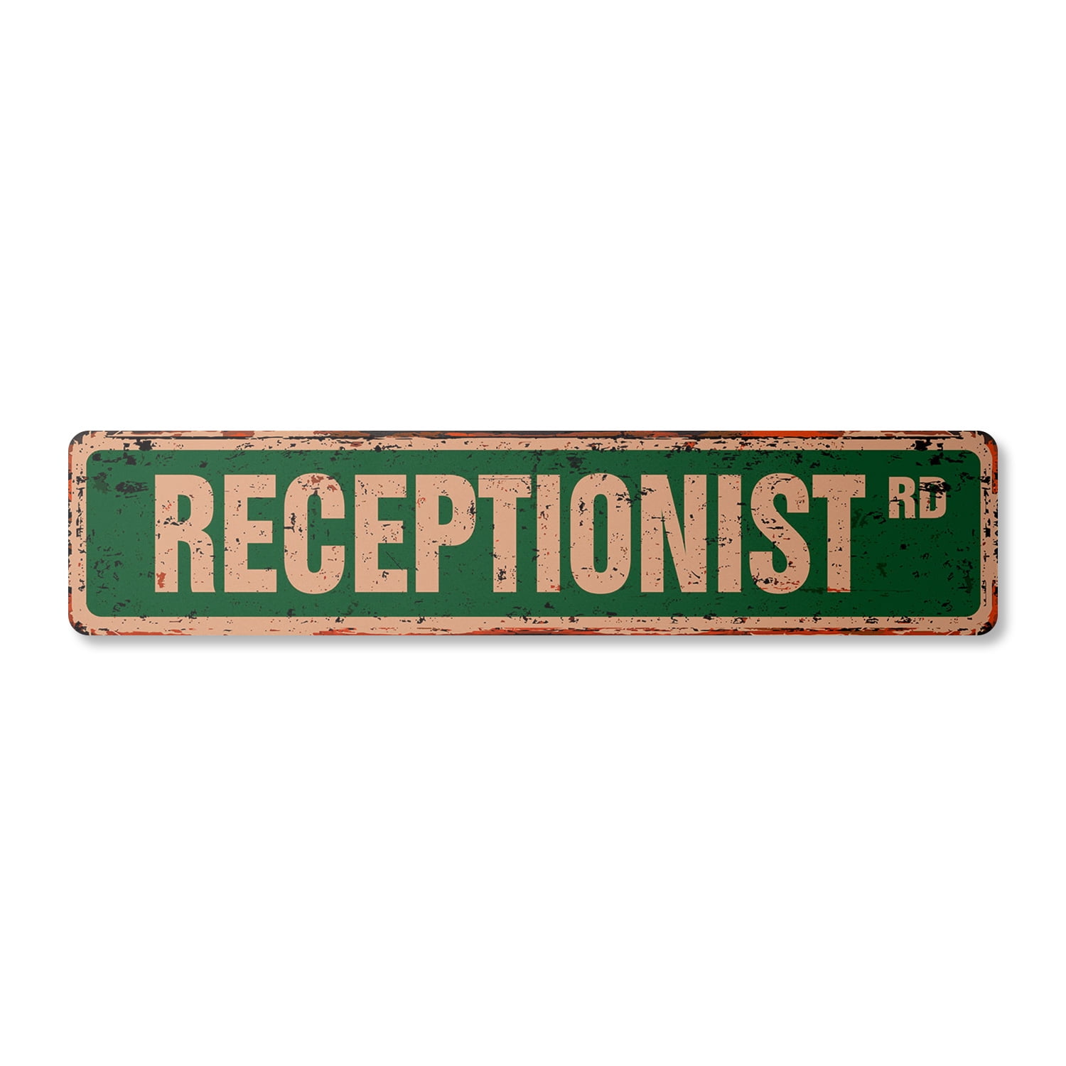 RECEPTIONIST Vintage Plastic Street Sign secretary adminstrative ...