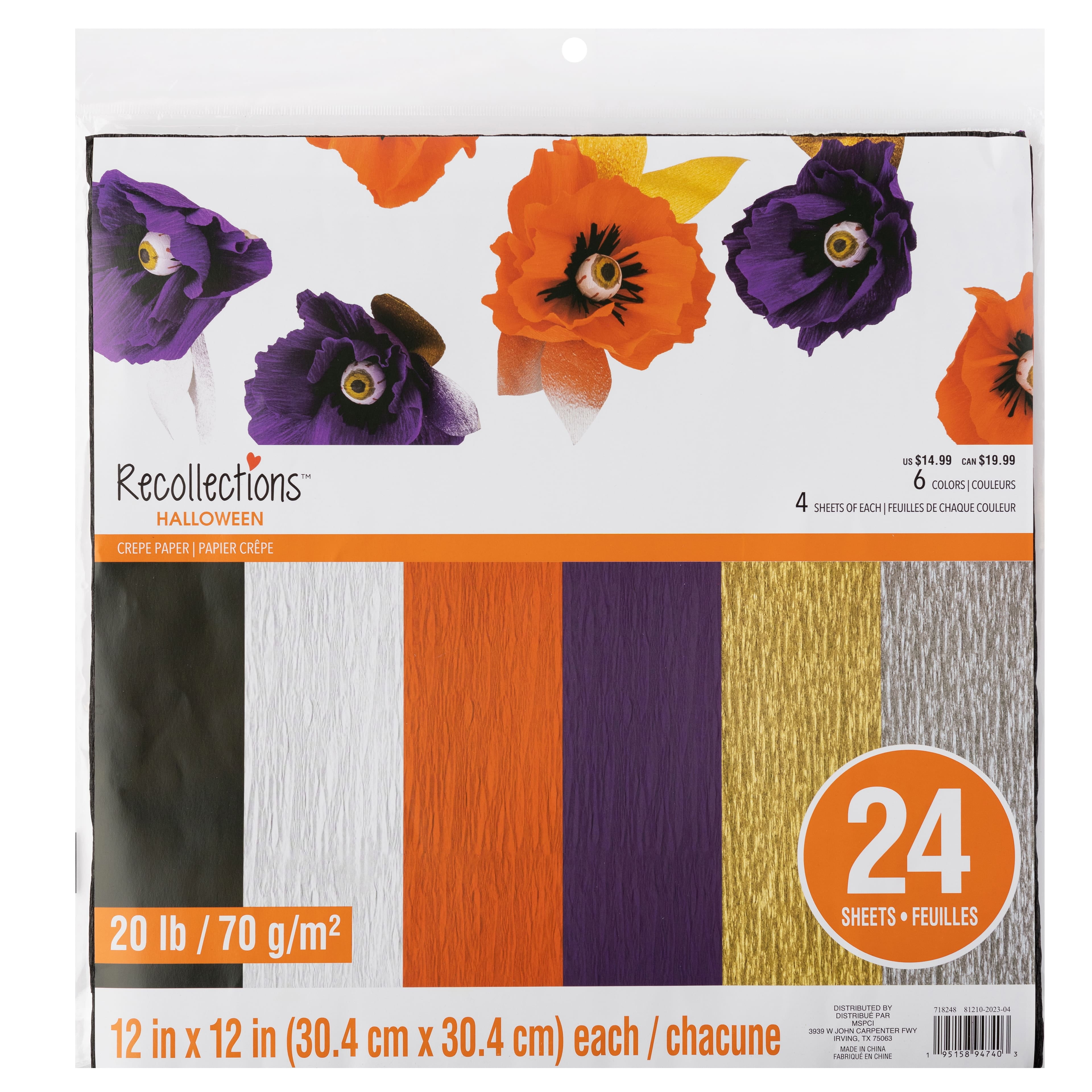 RECOLLECTIONS, CREPE PAPER KIT, HALLOWEEN 20 lb 12 X 12 IN - Walmart.com