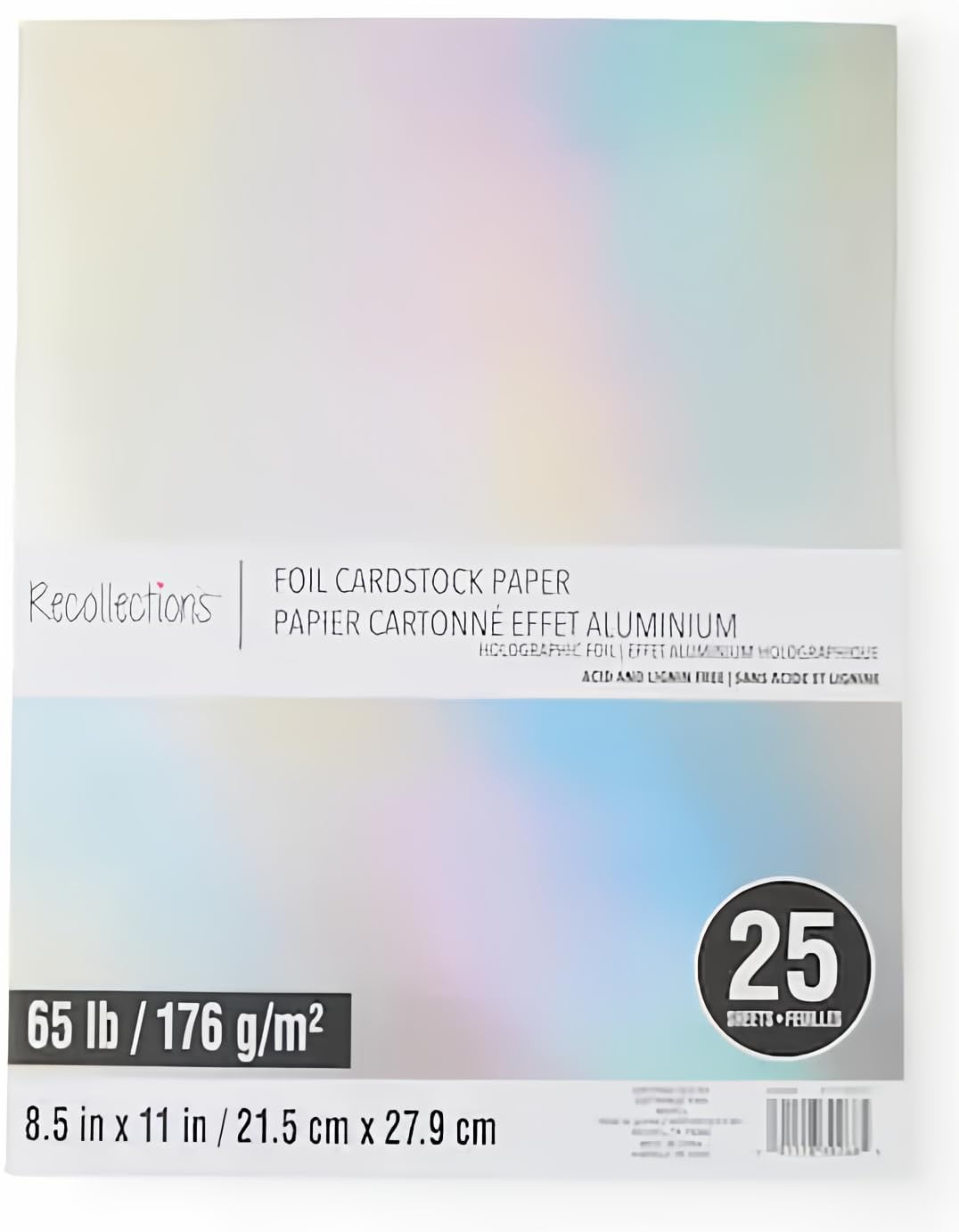 RECOLLECTIONS FOIL CARDSTOCK PAPER - Holographic BSL1 25ct sheets ...
