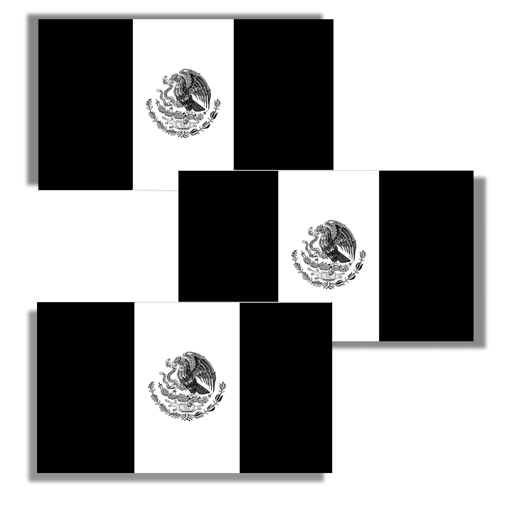 RECONQUEST Mexican Flag Stickers Clear Matte Black Mexico Sticker ...