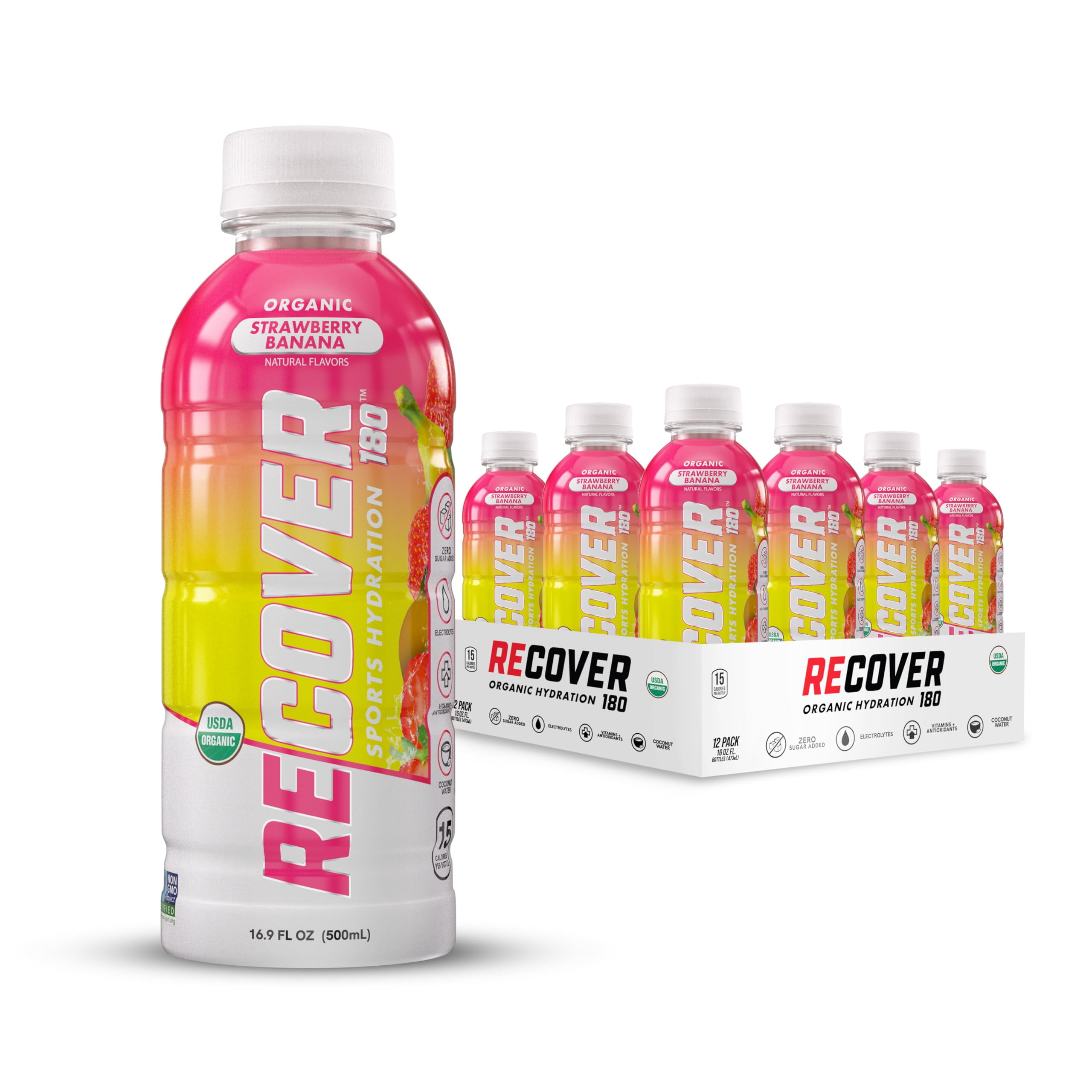 RECOVER 180 OrganicITSC Sports Hydration Drink, No Sugar Added, Calorie ...