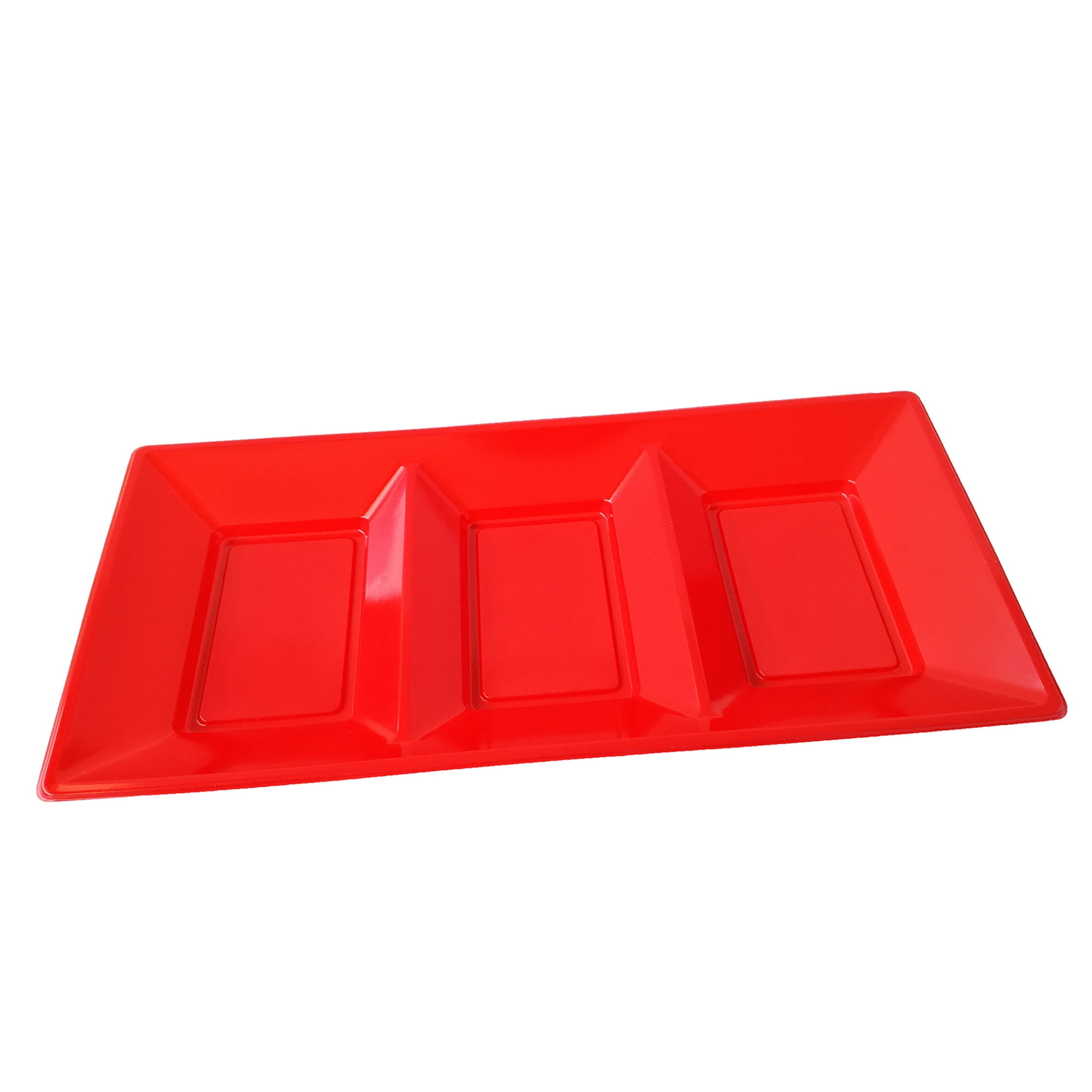 RECTANGULAR PLATTER 3 COMPARTMENTS X 3 CT. OLEGO RED - Walmart.com