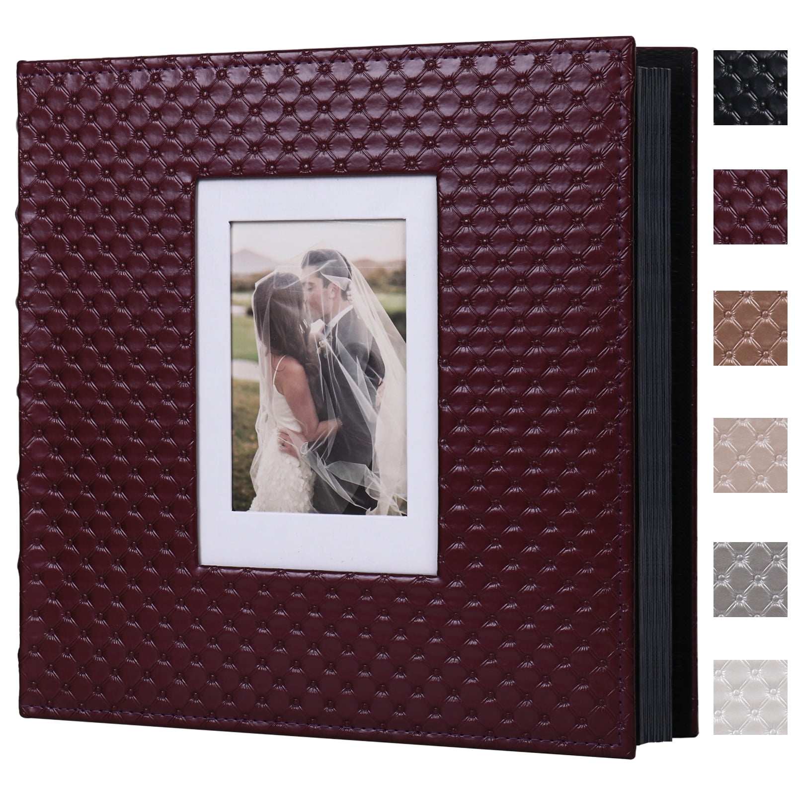 RECUTMS 60 Pages Picture Album Self Adhesive 4x6 5x7 8x10 Leather Cover ...