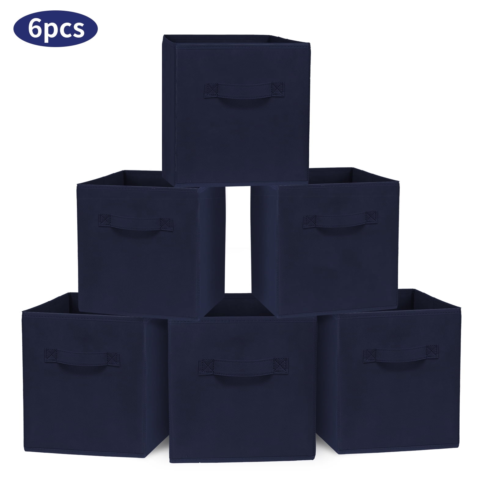 RECUTMS 6Pack Basics Collapsible Fabric Storage Cubes Organizer with ...