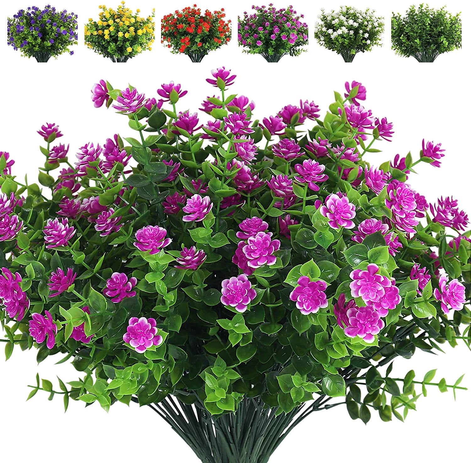 RECUTMS 8 Bundles UV Resistant Faux Lotus Flowers with Stems for ...