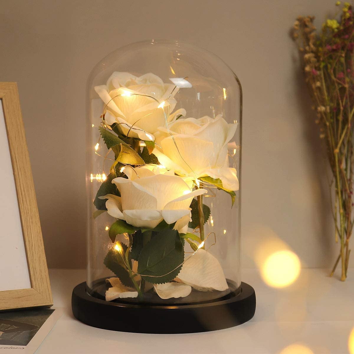 RECUTMS LED Light Up Rose, Romantic Gift, Beauty & The Beast Rose Kit ...