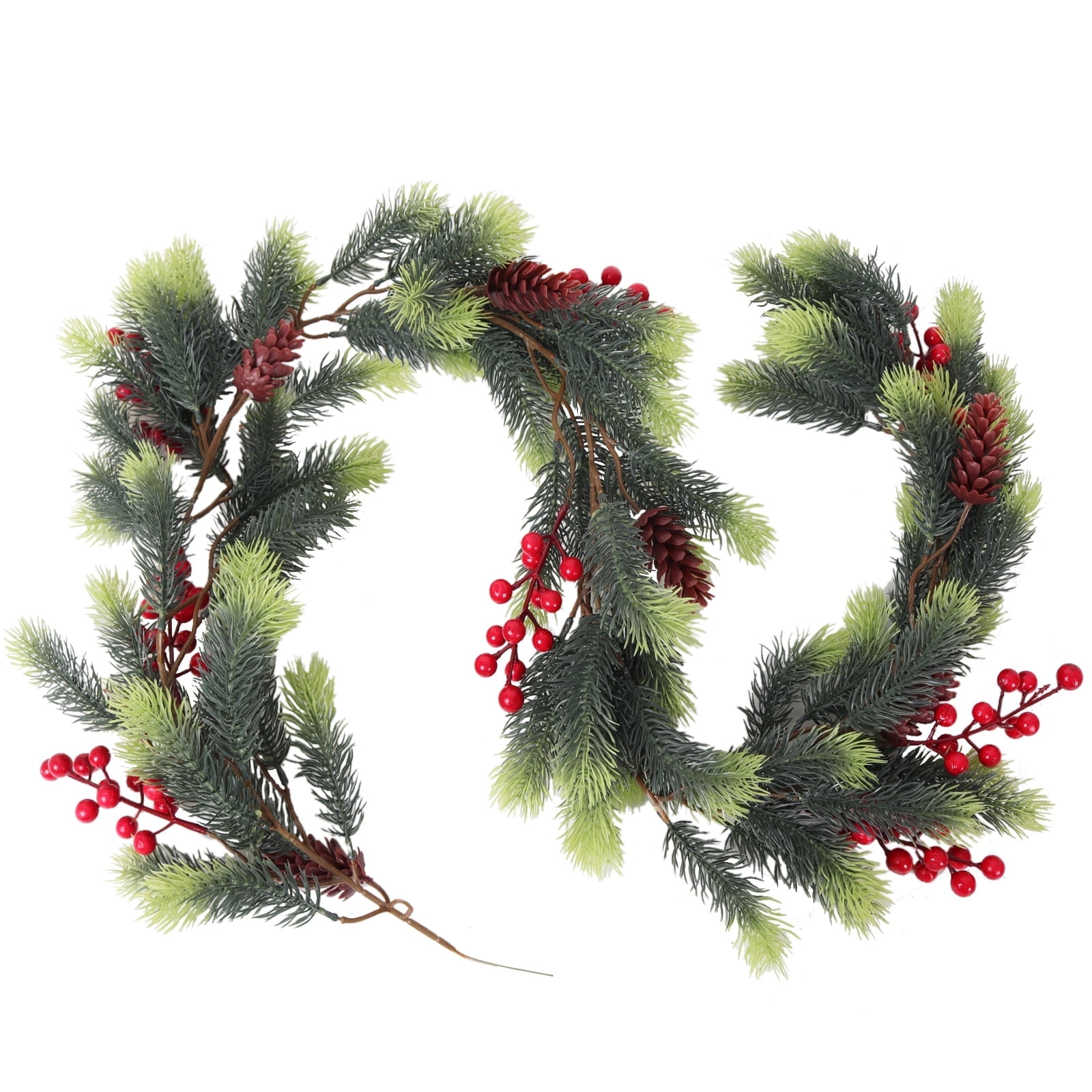 RECUTMS Artificial Greenery Garland with Red Berries Real Touch Spring ...