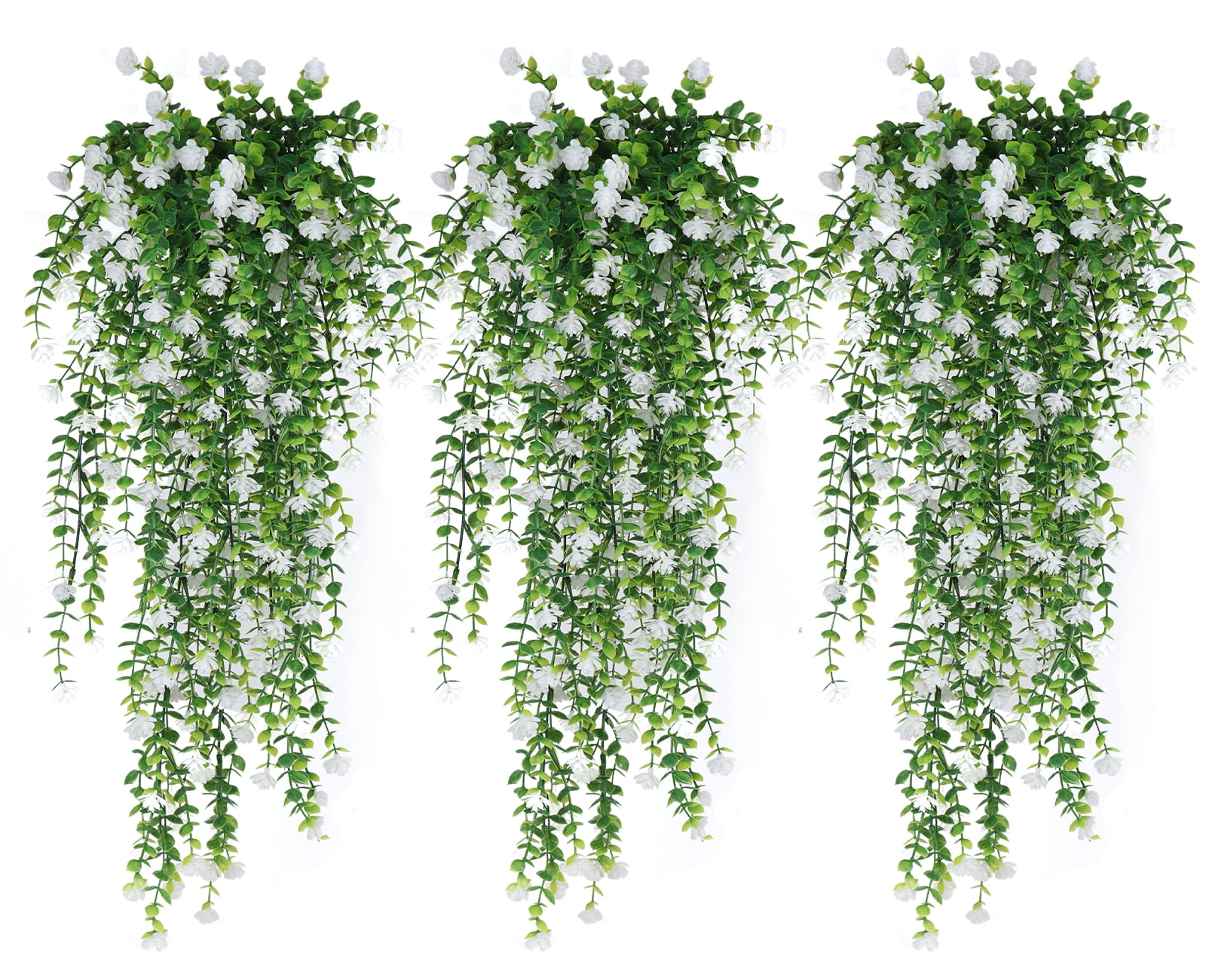 RECUTMS Artificial Hanging Plants Fake Hanging Plant Faux Eucalyptus ...