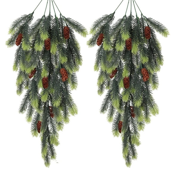 RECUTMS Artificial Pine Branches with Pine Cones Hanging Teardrop ...