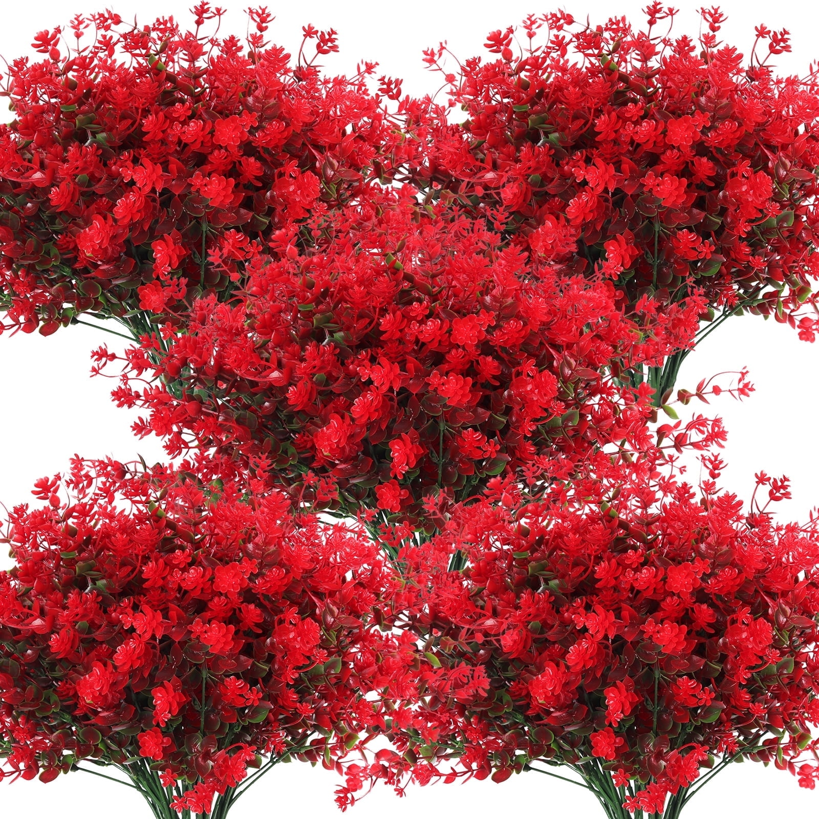 RECUTMS Fake Greenery Boxwood Plant Outdoor Artificial Flowers UV ...