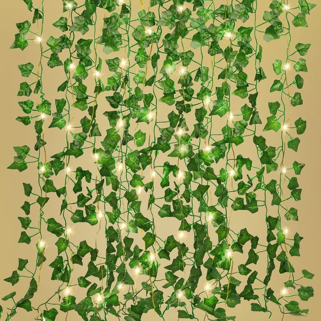 RECUTMS 12 Pack Artificial Ivy with 100 Led Light - 86ft Decorative ... RECUTMS 12 Pack Artificial Ivy with 100 Led Light - 86ft Decorative ...