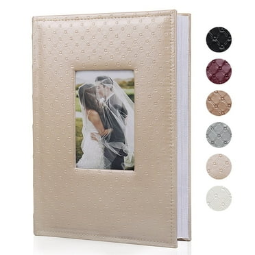 RECUTMS Premium Leather Cover Photo Album 4x6, Small Capacity Family ...