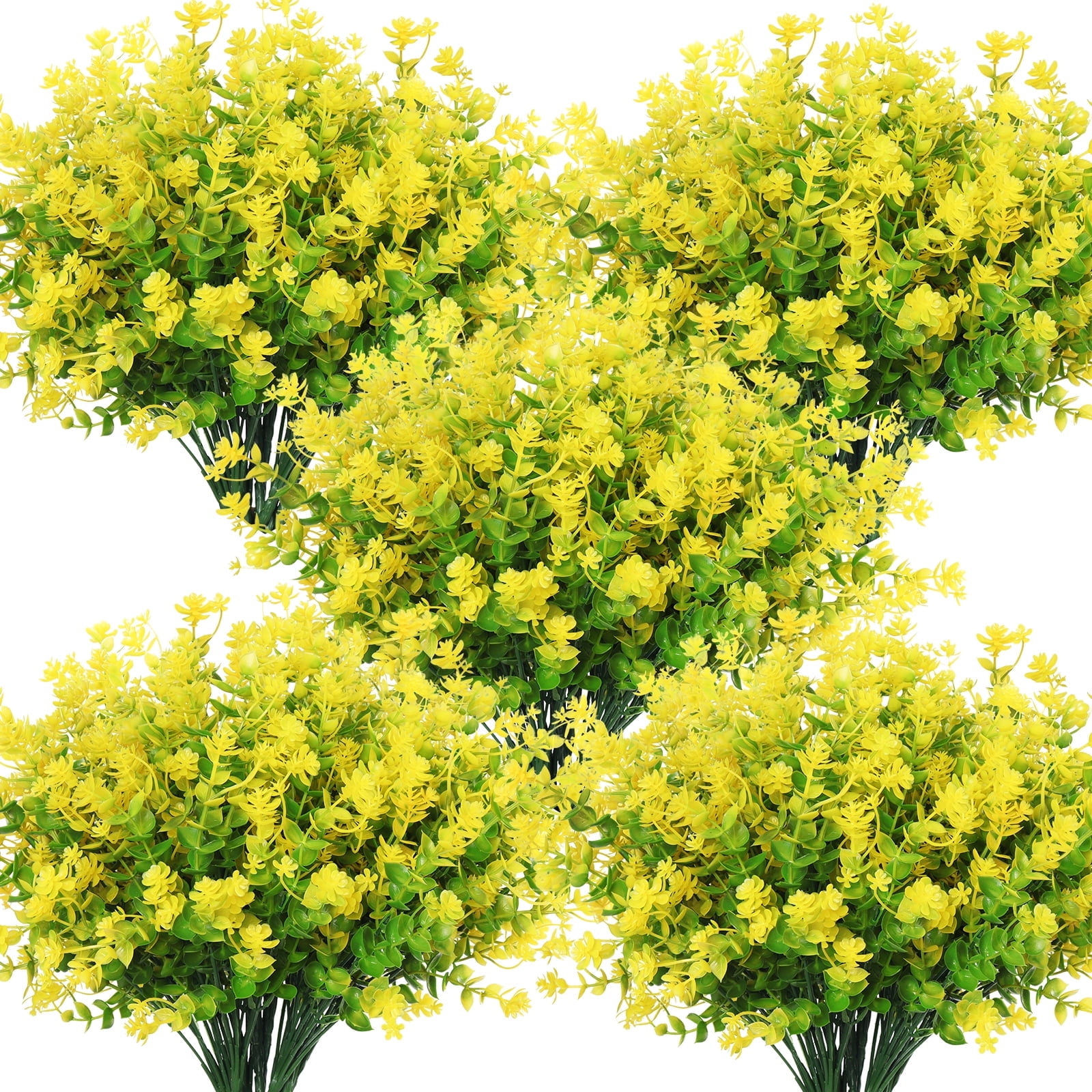 RECUTMS 8 Bundles Artificial Fake Flowers,Faux Outdoor Plastic Plants ...