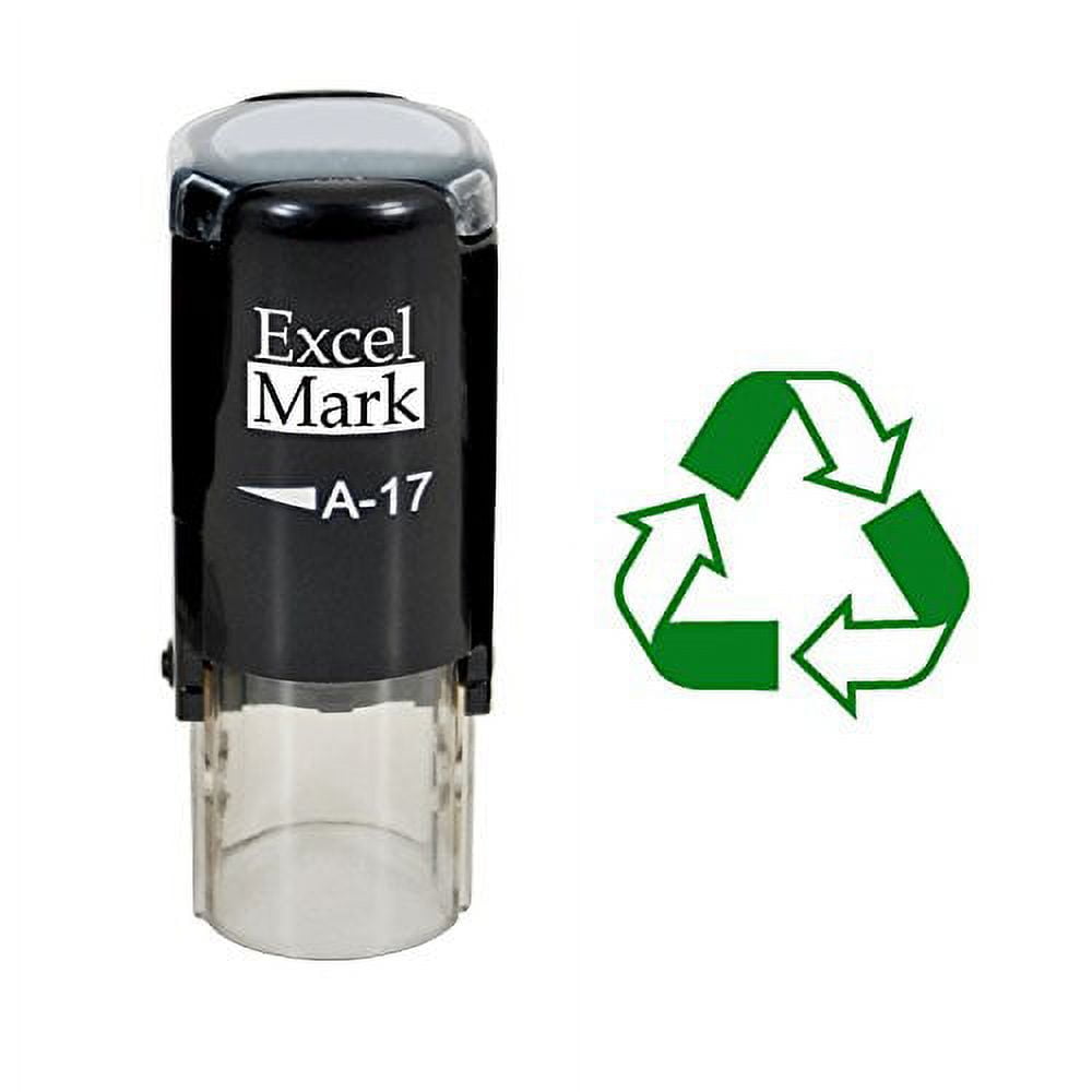 RECYCLE SYMBOL Self Inking Rubber Stamp - Green Ink (ExcelMark A17 ...