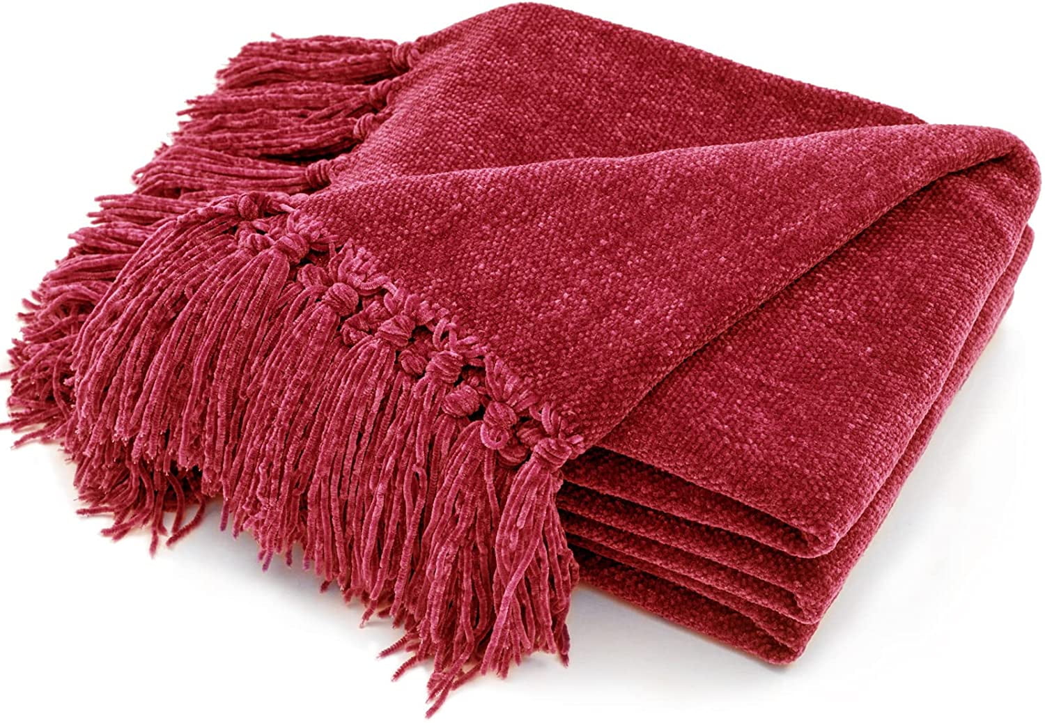 RECYCO Throw Blanket Soft Cozy Chenille Throw Blanket with Fringe ...